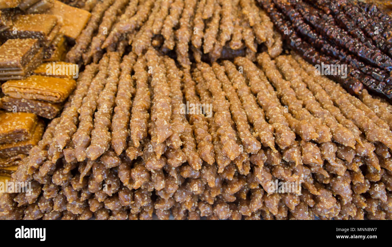 Turkish style fruit dried pulp as snack food Stock Photo - Alamy