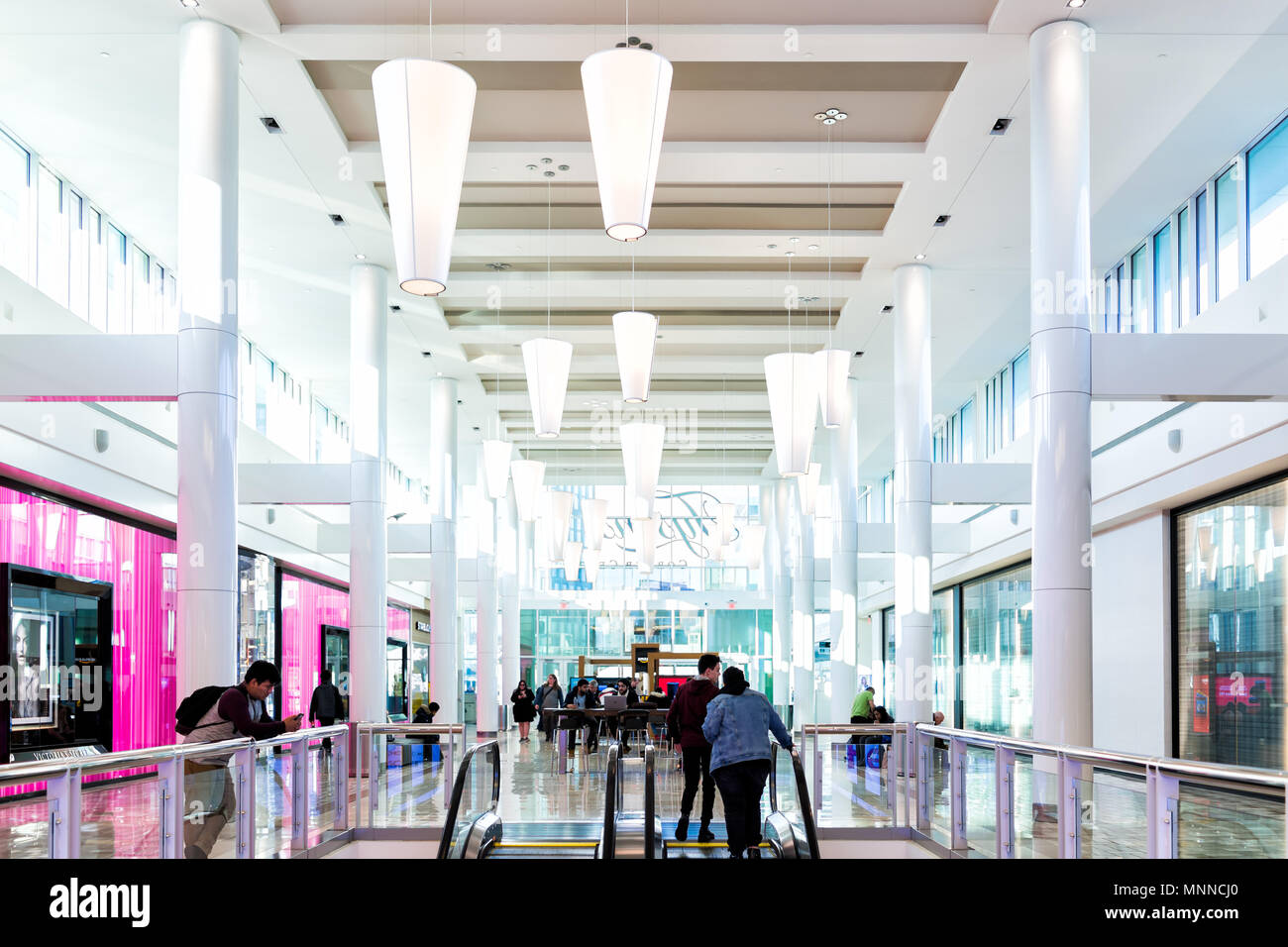 Tysons, USA - January 26, 2018: Architecture in Tyson's Corner Mall in ...