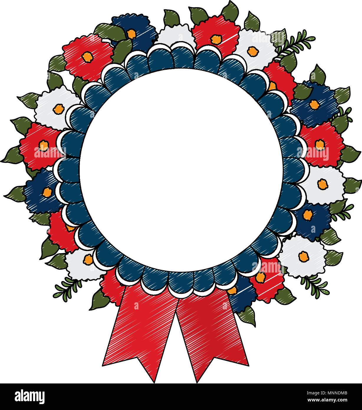 floral decoration with medal frame Stock Vector Image & Art - Alamy