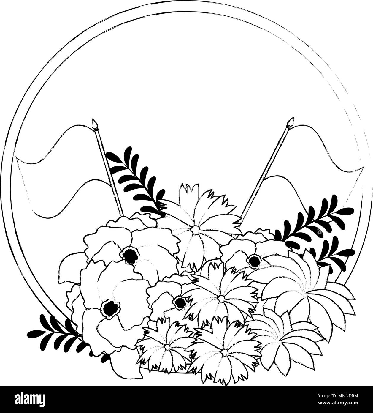 floral decoration with flags Stock Vector Image & Art - Alamy
