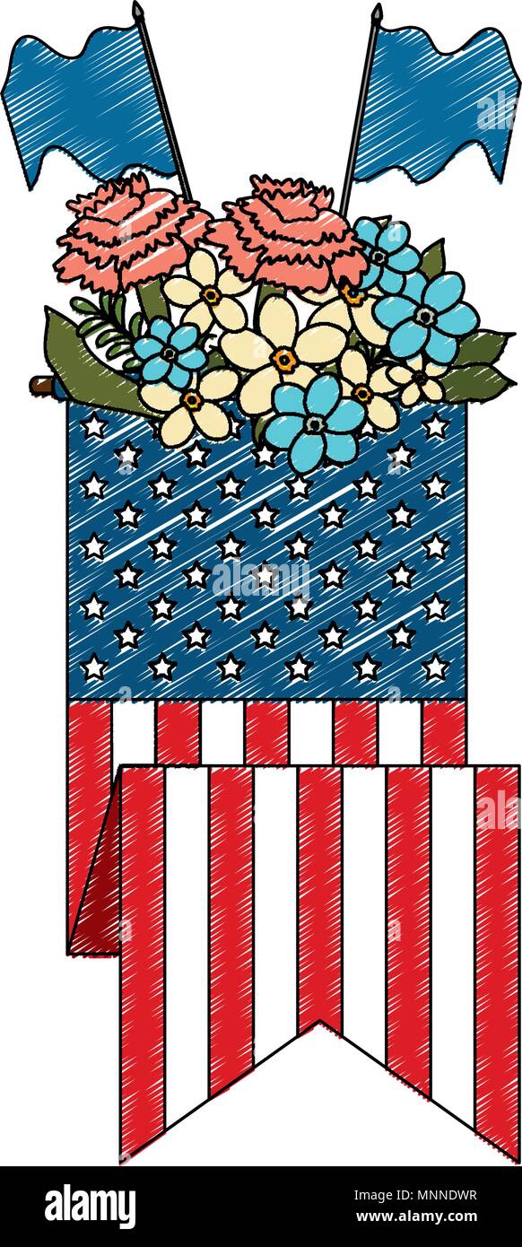 floral decoration with flags Stock Vector Image & Art - Alamy