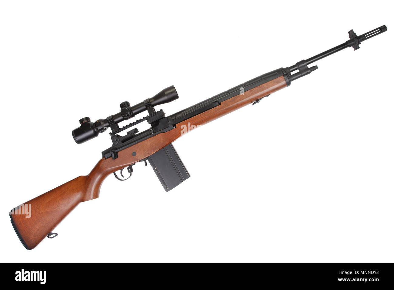 sniper rifle M14 isolated on white background Stock Photo - Alamy