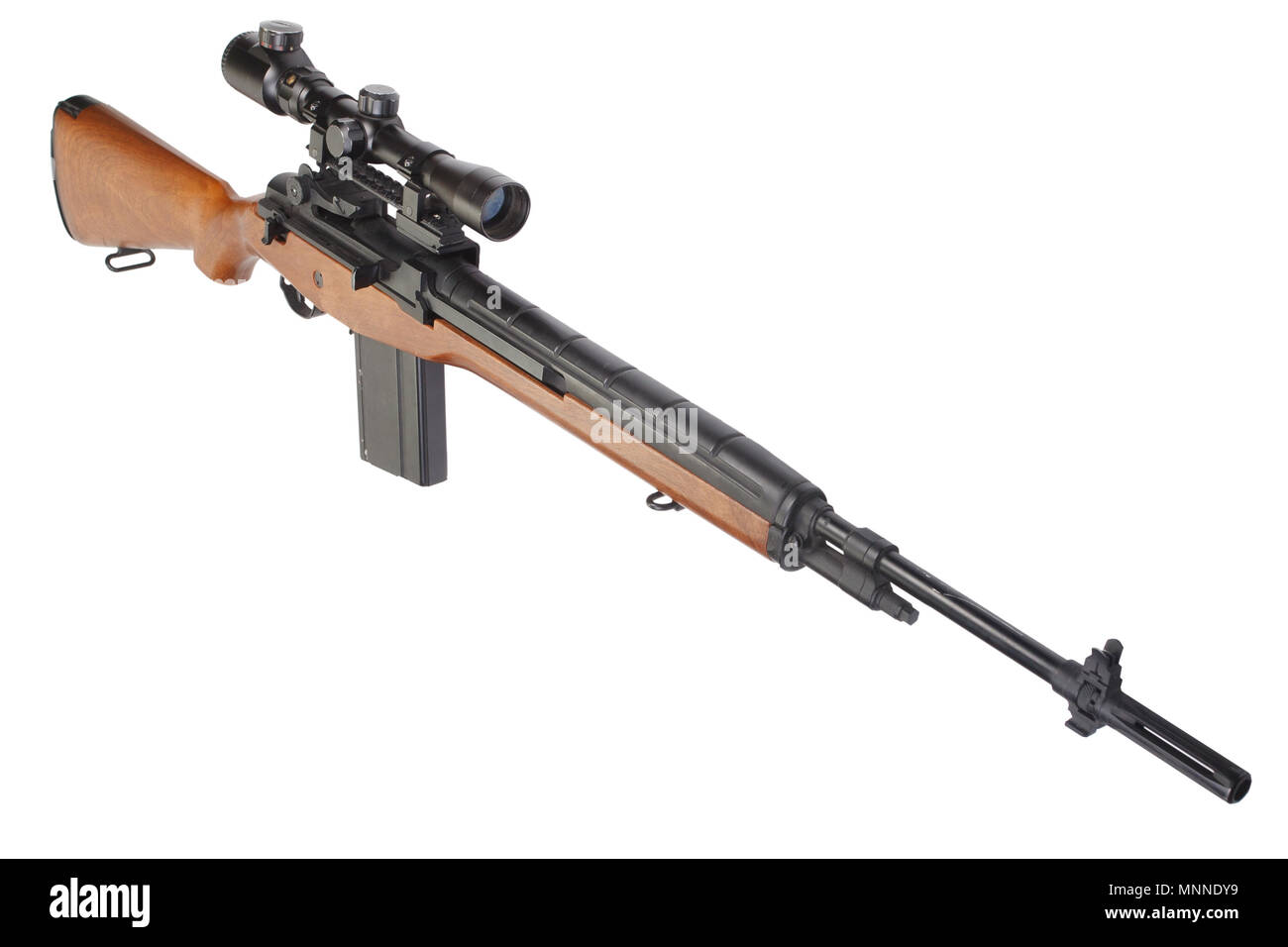 sniper rifle M14 isolated on white background Stock Photo - Alamy