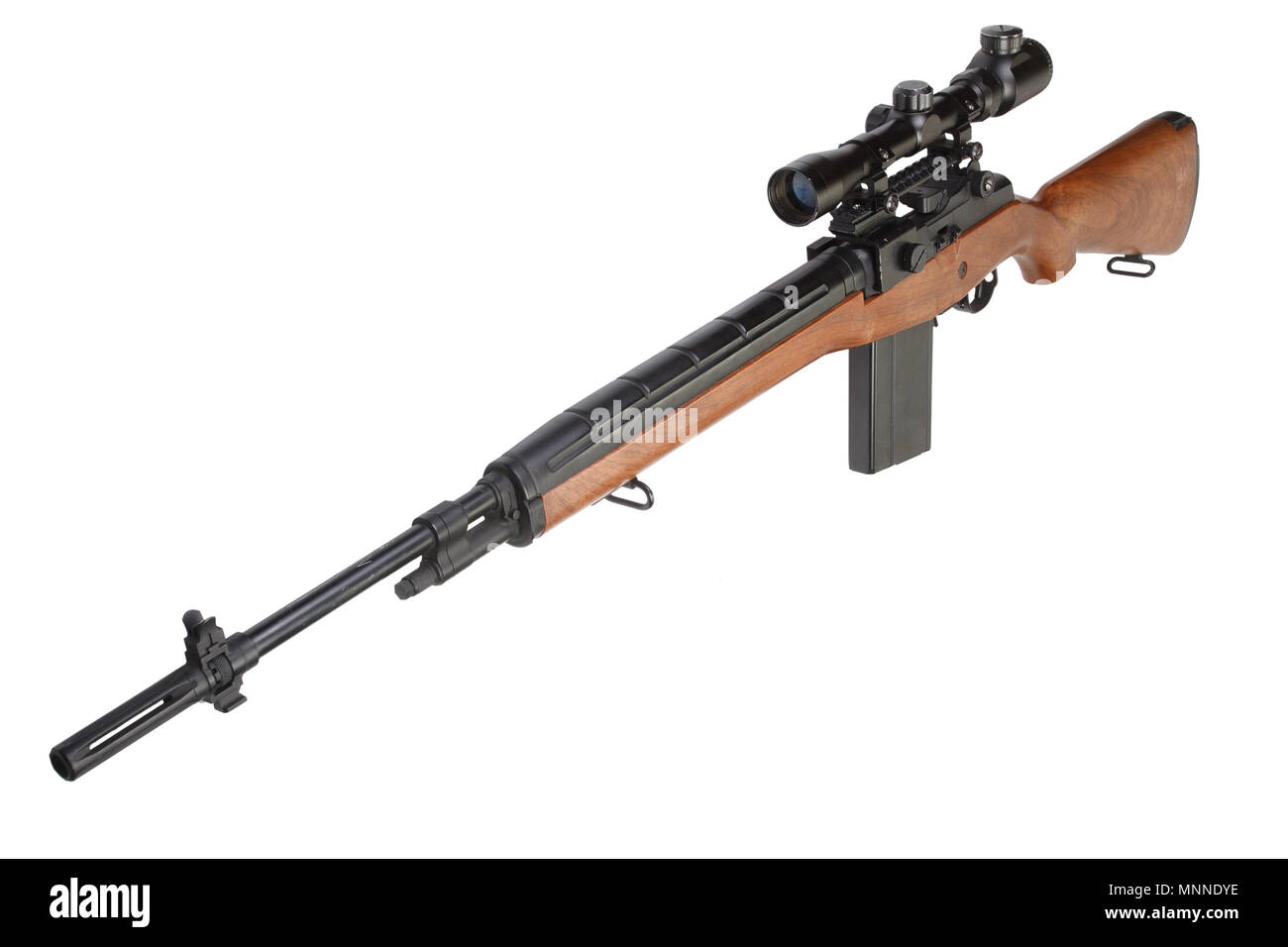 sniper rifle M14 isolated on white background Stock Photo - Alamy