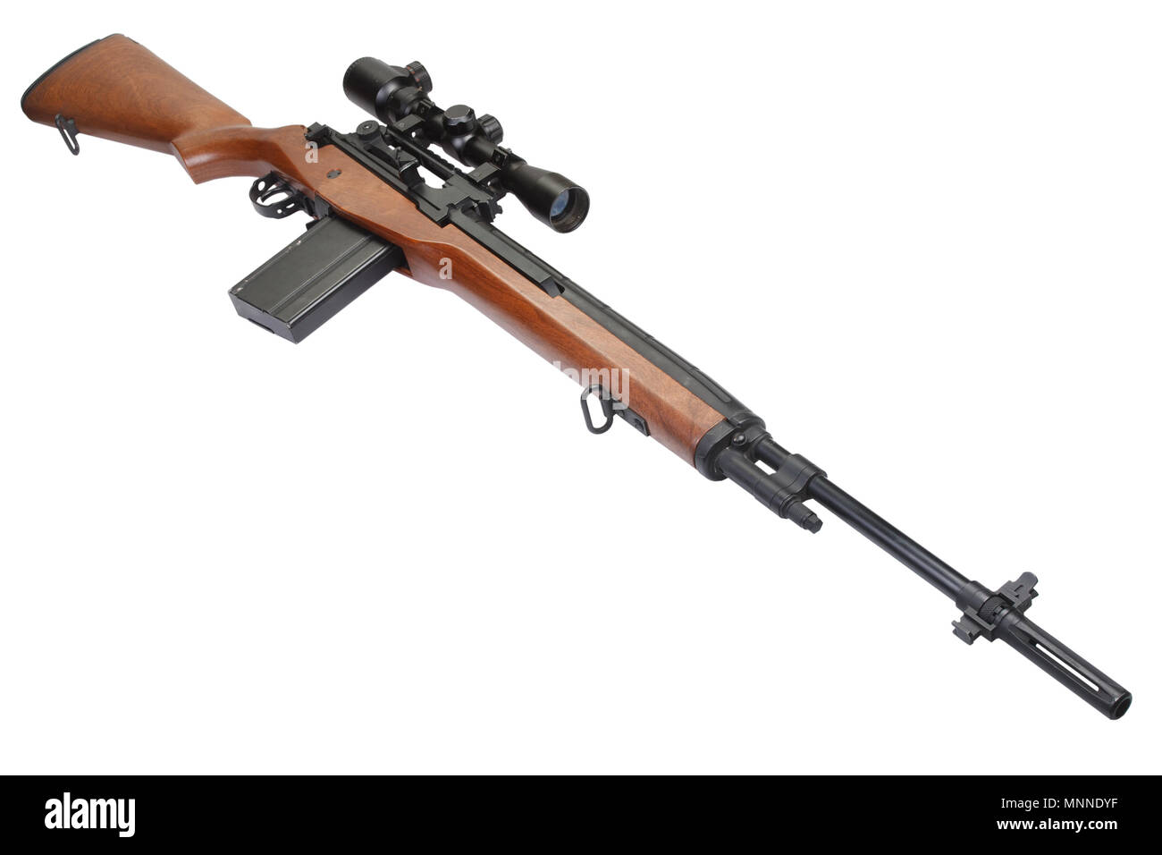 sniper rifle M14 isolated on white background Stock Photo - Alamy