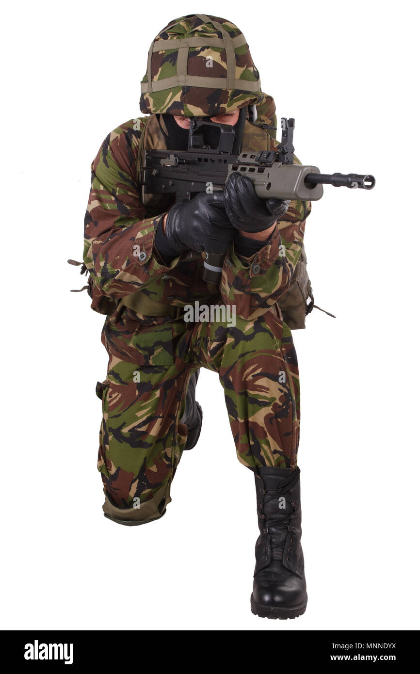 British Army Soldier in camouflage uniforms isolated on white Stock ...