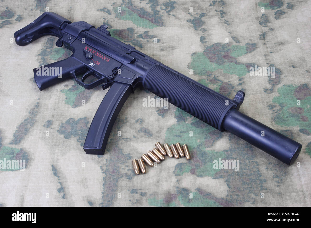 submachine gun MP5 with silencer isolated Stock Photo - Alamy
