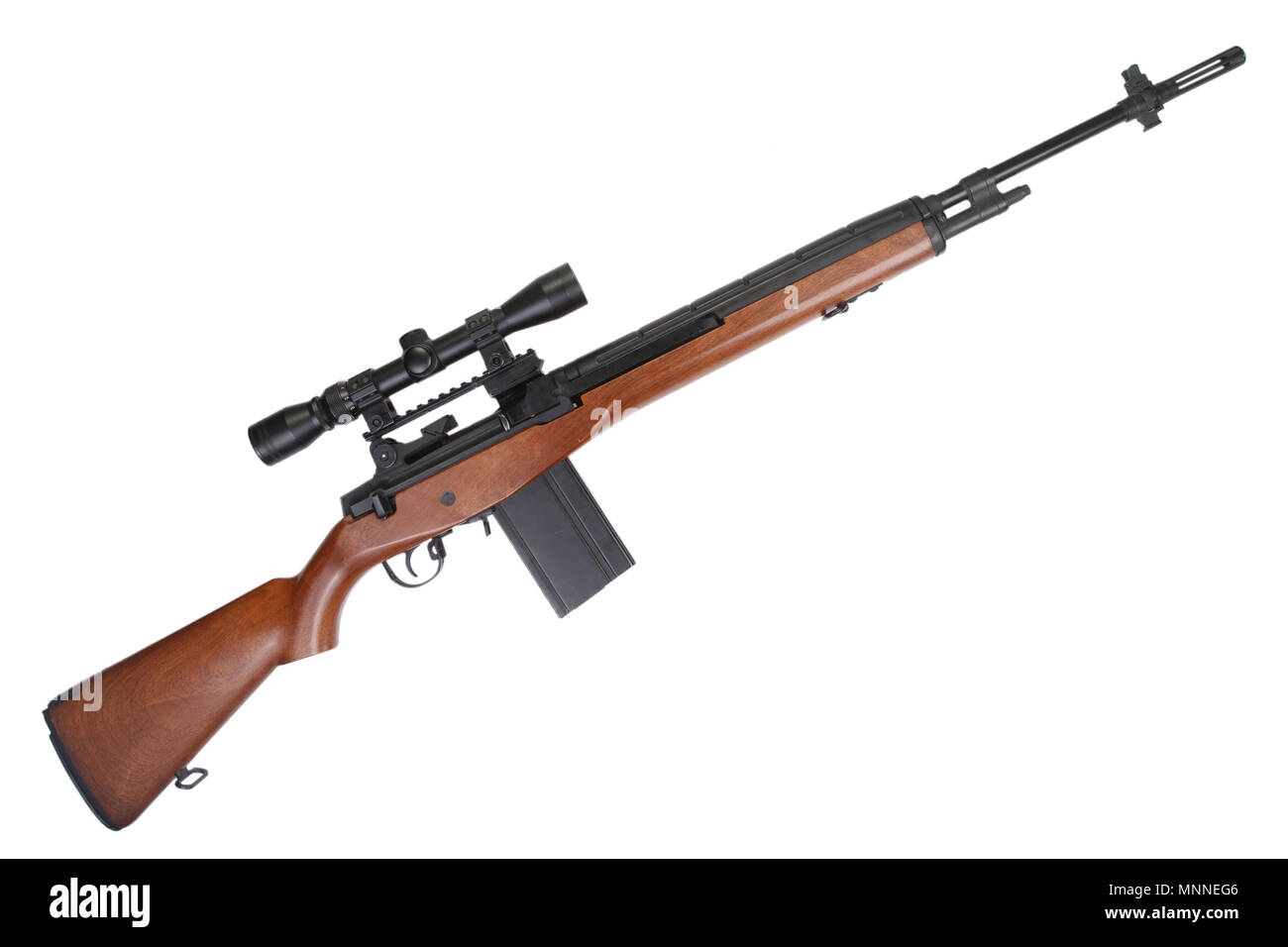 sniper rifle M14 isolated on white background Stock Photo - Alamy