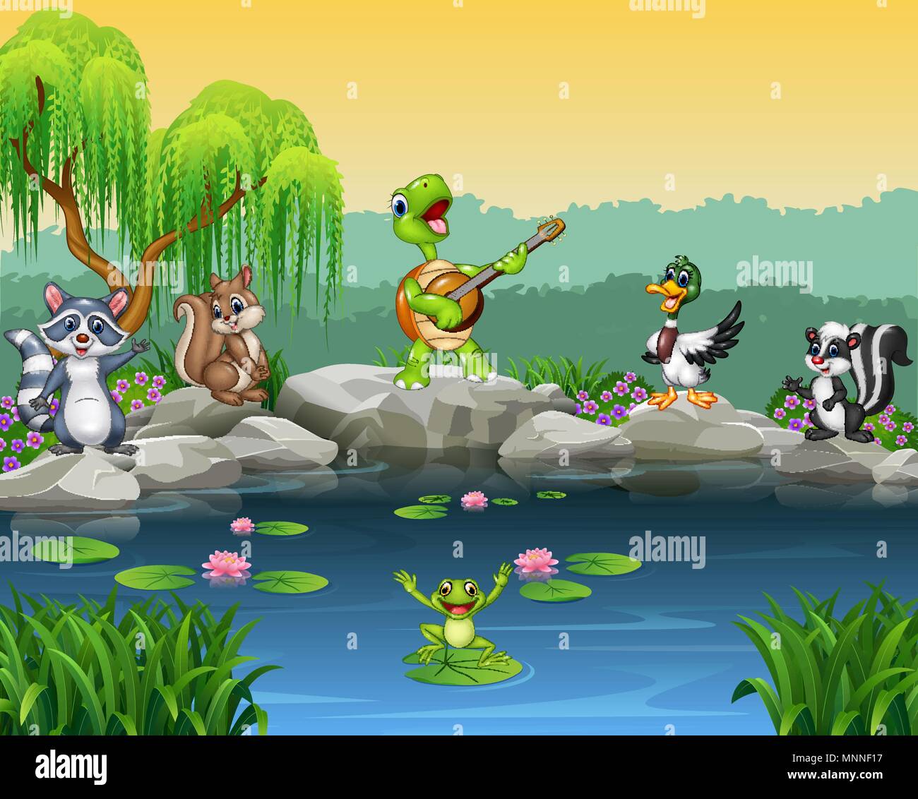 Cartoon happy animals singing collection Stock Vector Image & Art - Alamy