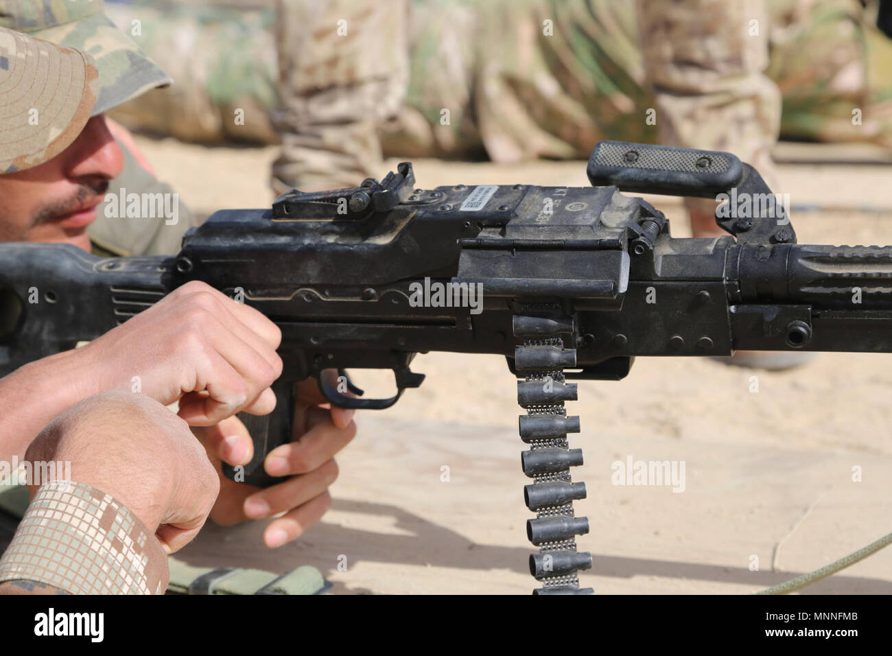 An Iraqi soldier with the Desert Battalion, practices immediate weapon ...