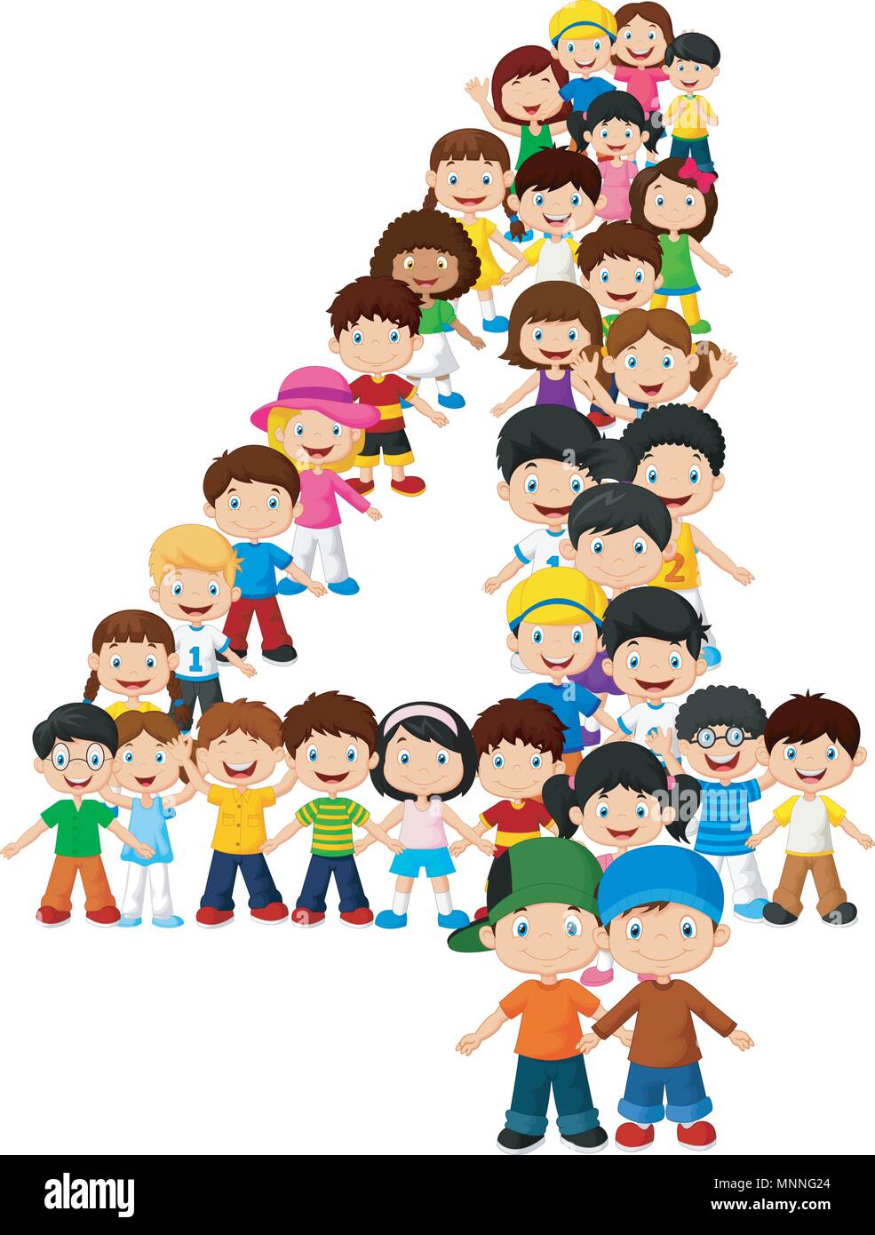 Little kids form number four Stock Vector Image & Art - Alamy