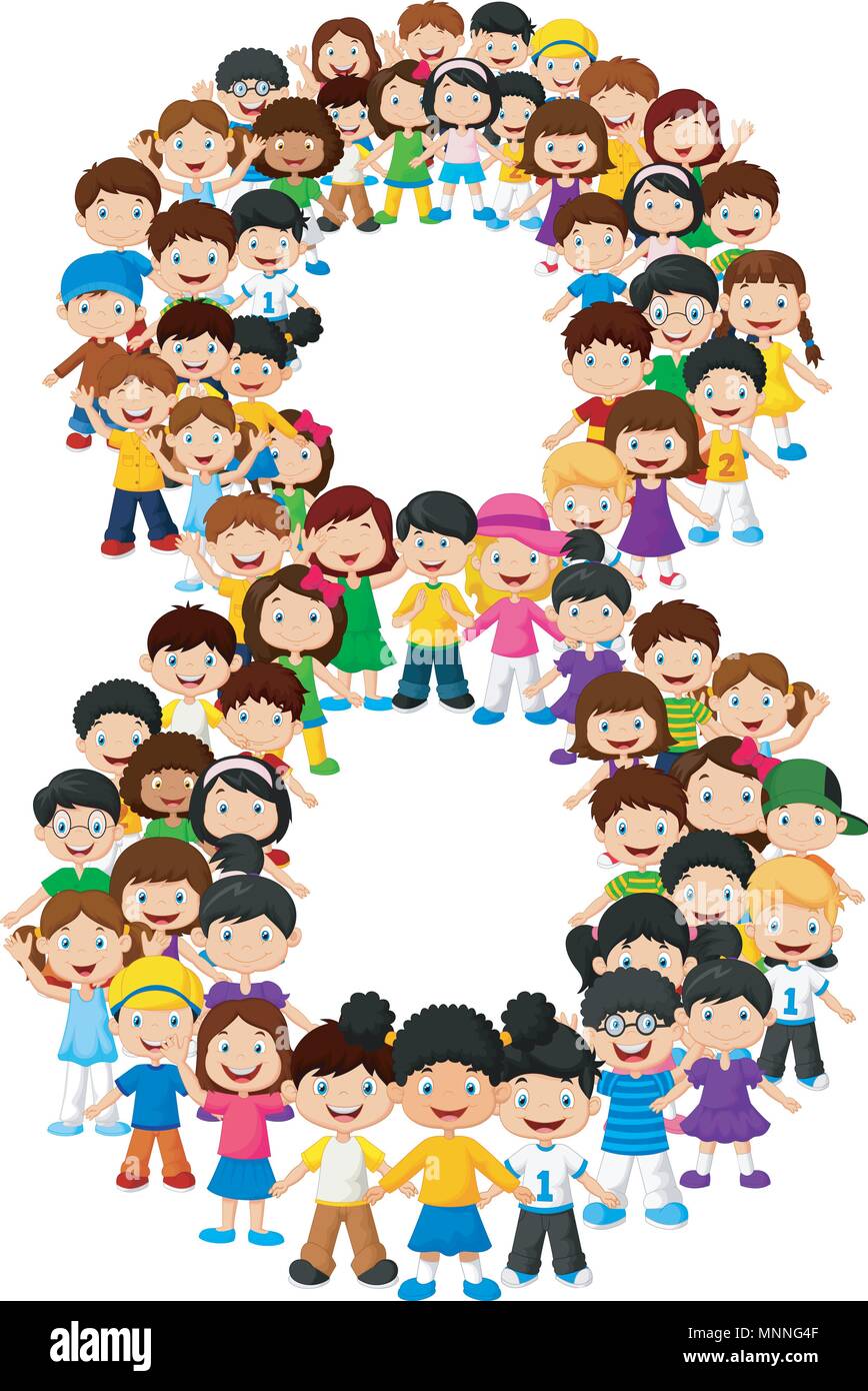 Little kids form number eight Stock Vector Image & Art - Alamy