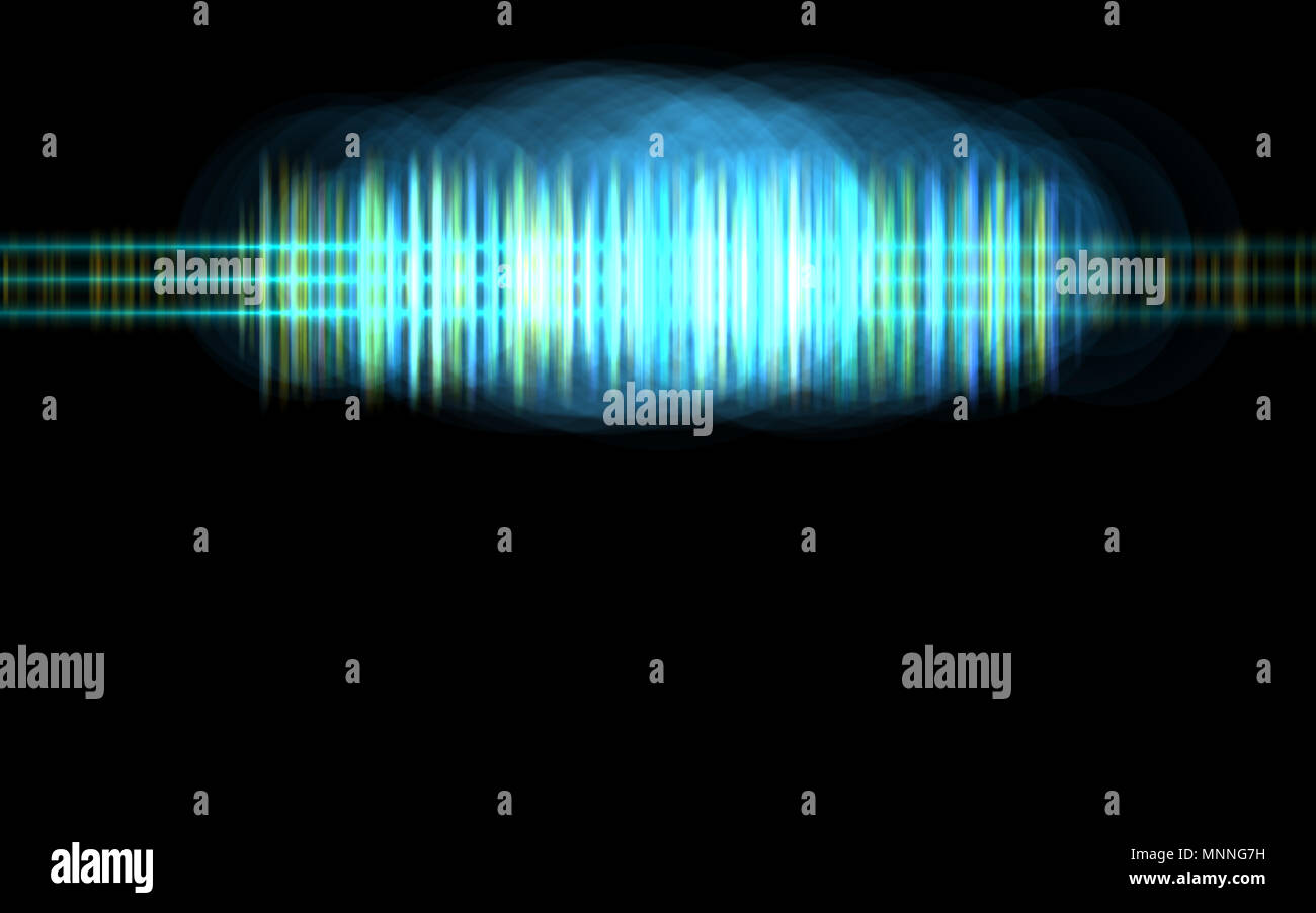 Abstract blue audio spectrum waveform on black background Stock Photo ...