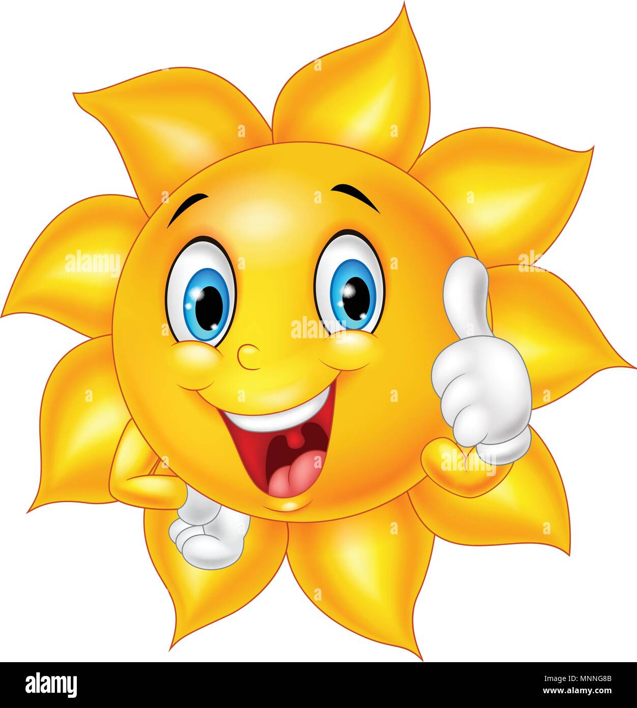 Cartoon smiling sun giving thumb up Stock Vector Image & Art - Alamy