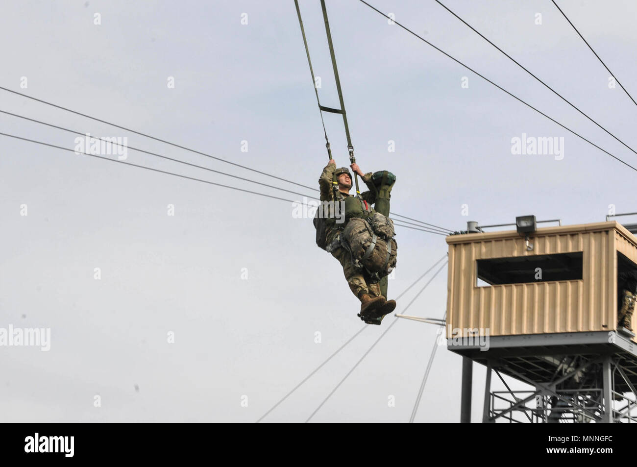 A paratrooper assigned to the 3rd Brigade Combat Team, 82nd Airborne ...