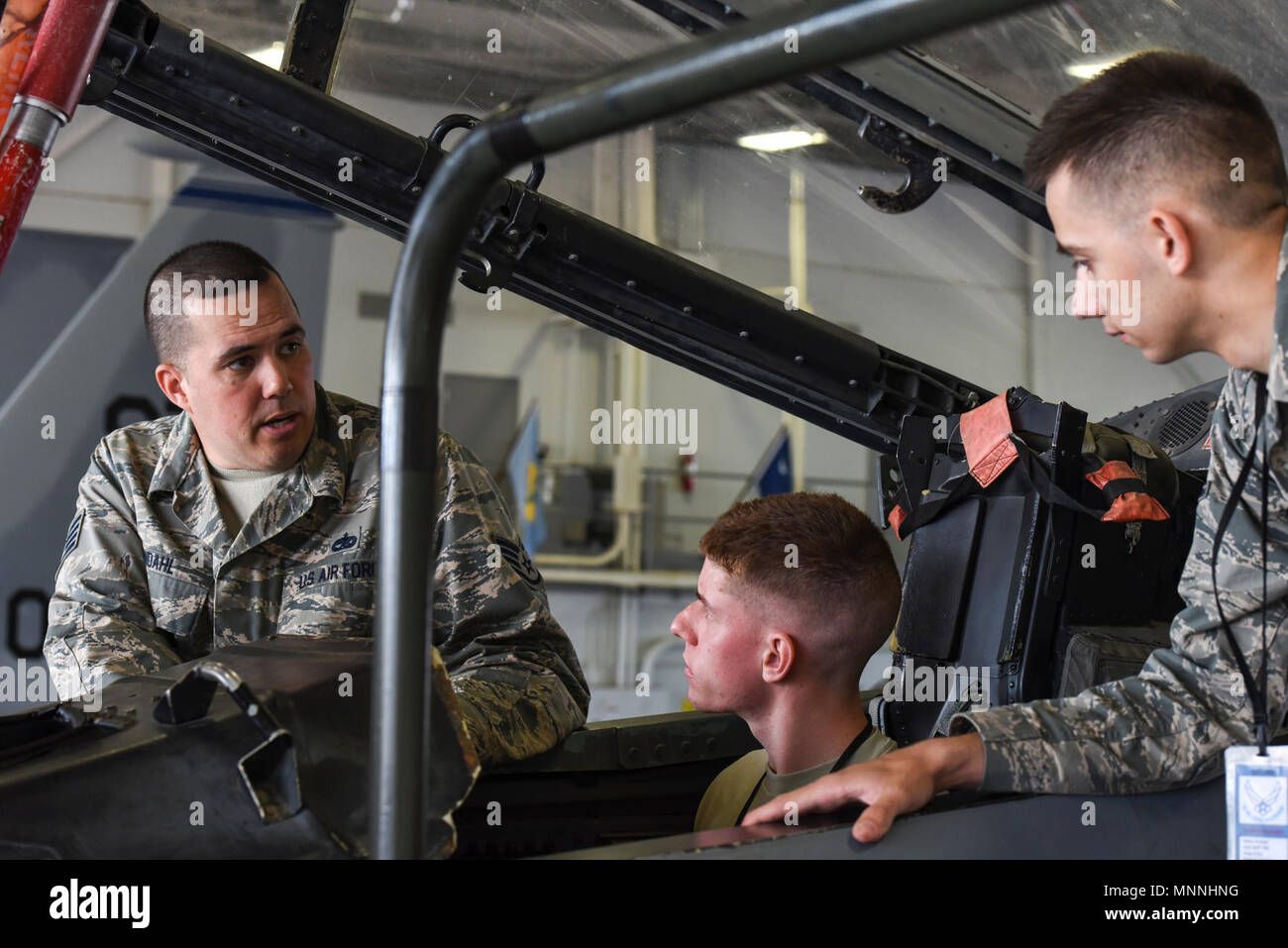 Staff Sgt. Eric Lindahl, a 364th Training Squadron aircraft electrical ...