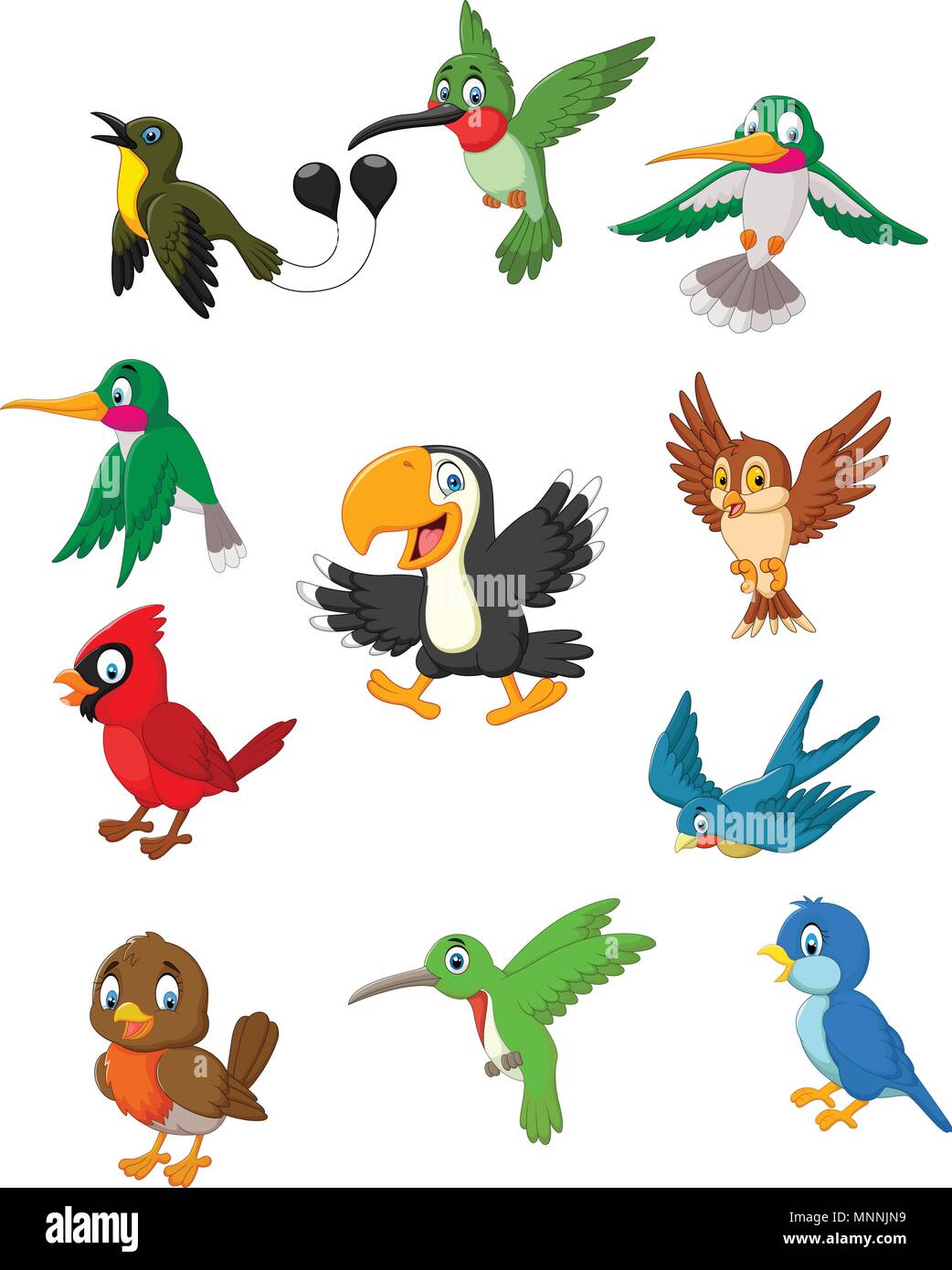 Cartoon birds collection set Stock Vector Image & Art - Alamy