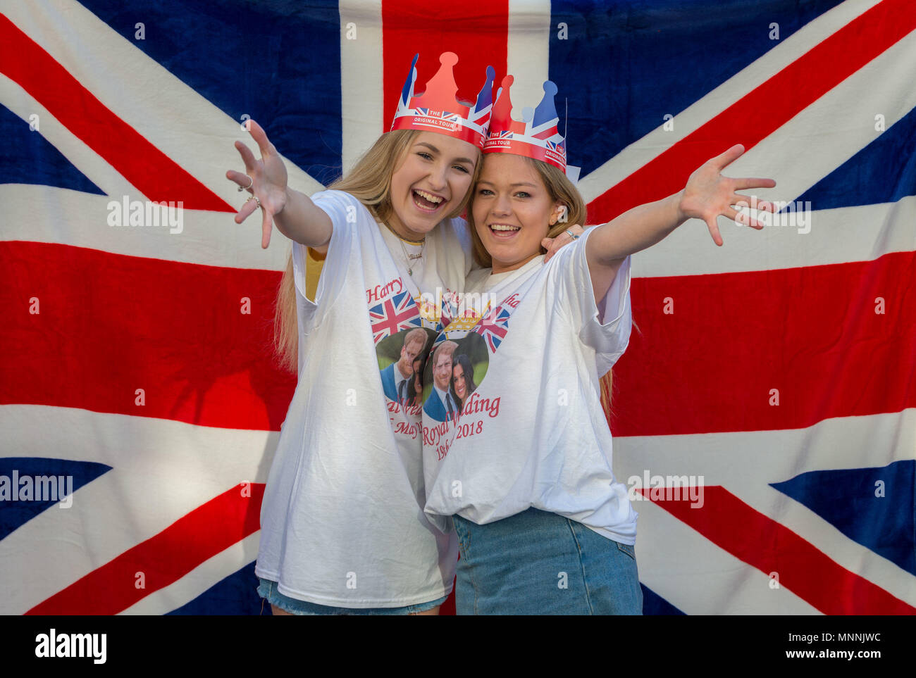 Kitty Williams, 17, and Annabelle West, 17, of Mayfair, London ahead of ...