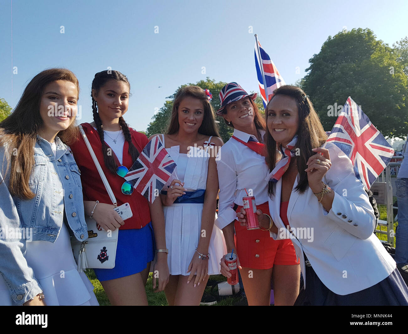 Royal fans from Windsor (left to right) Elizabeth Hughes, 19, Brooke ...