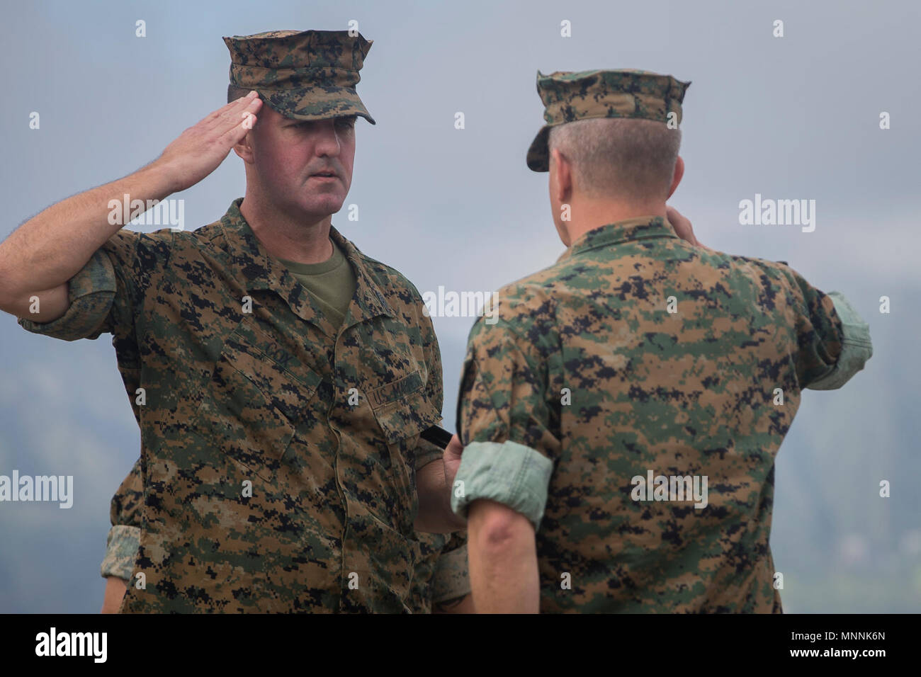 U.S. Marine Corps Sgt.Maj. Sean Cox, off-going sergeant major, Marine ...