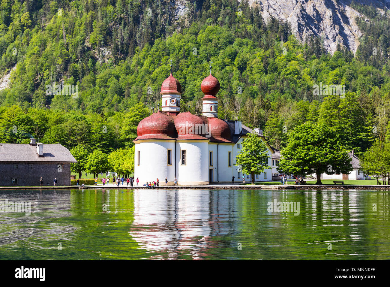 St. Bartholomew's Church at the Konigssee, Berchtesgaden, Bavaria ...