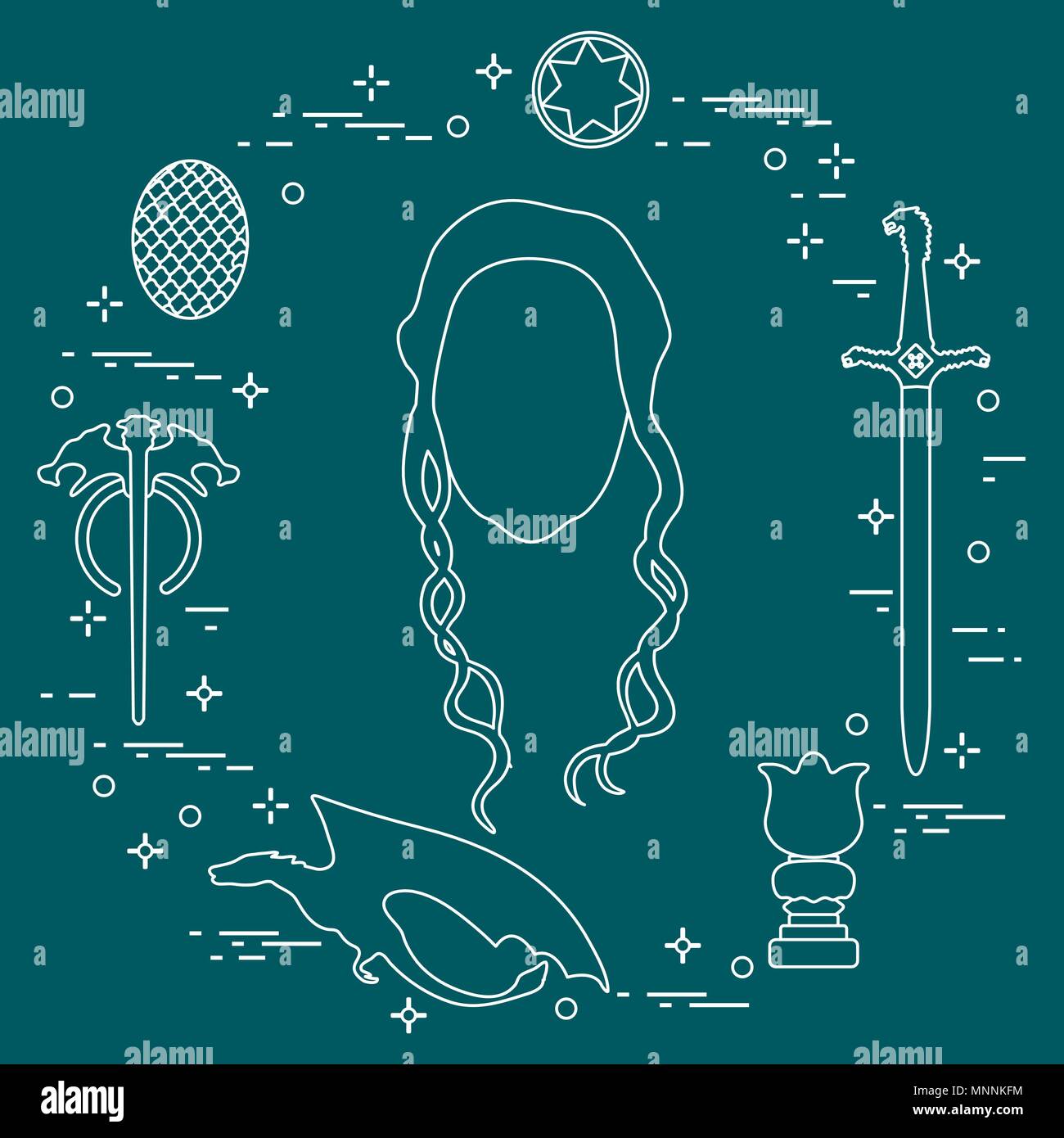 Symbols and heroes of the popular fantasy television series. Art and ...