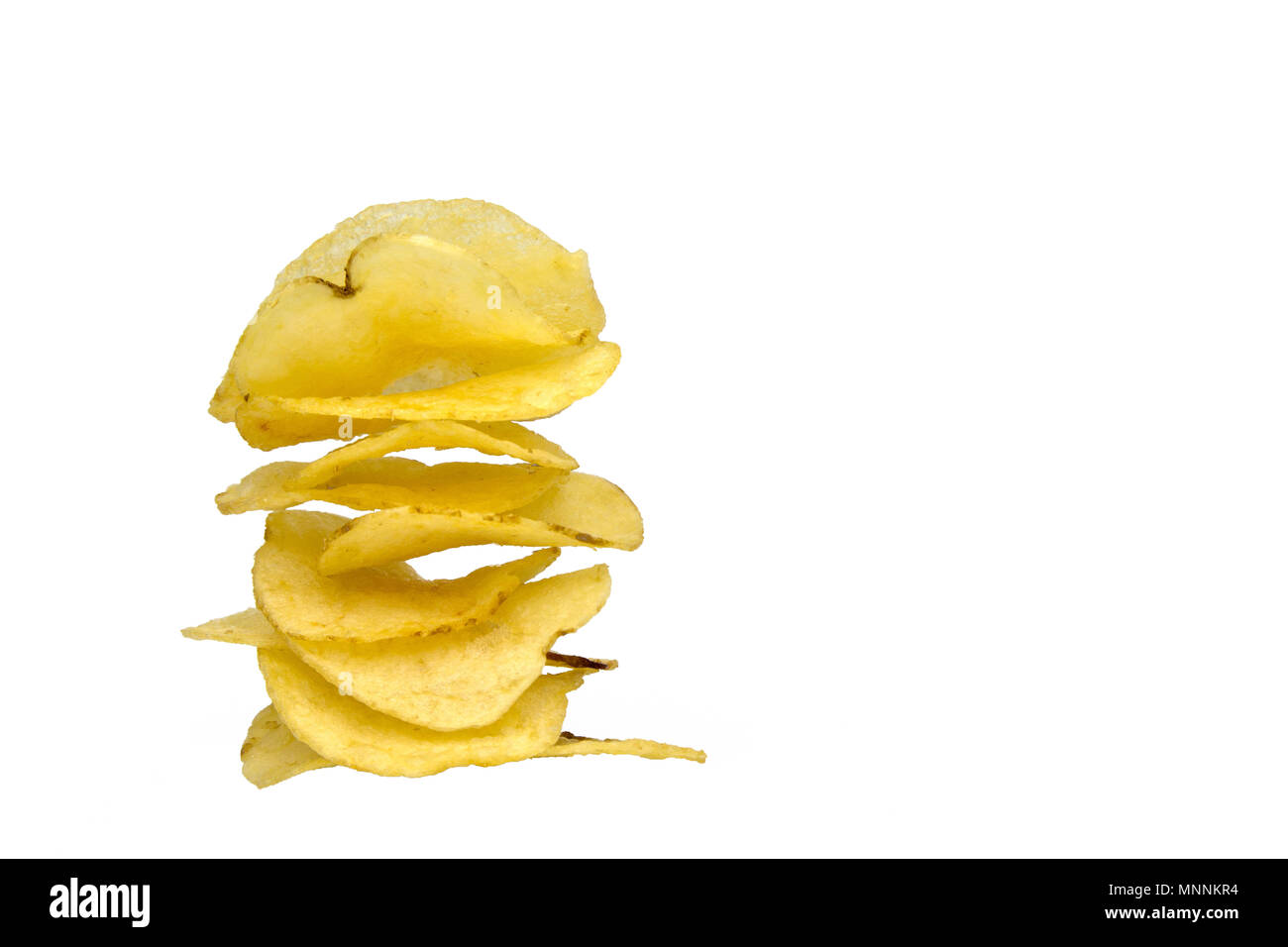 Potato chips isolated on pure white background Stock Photo - Alamy