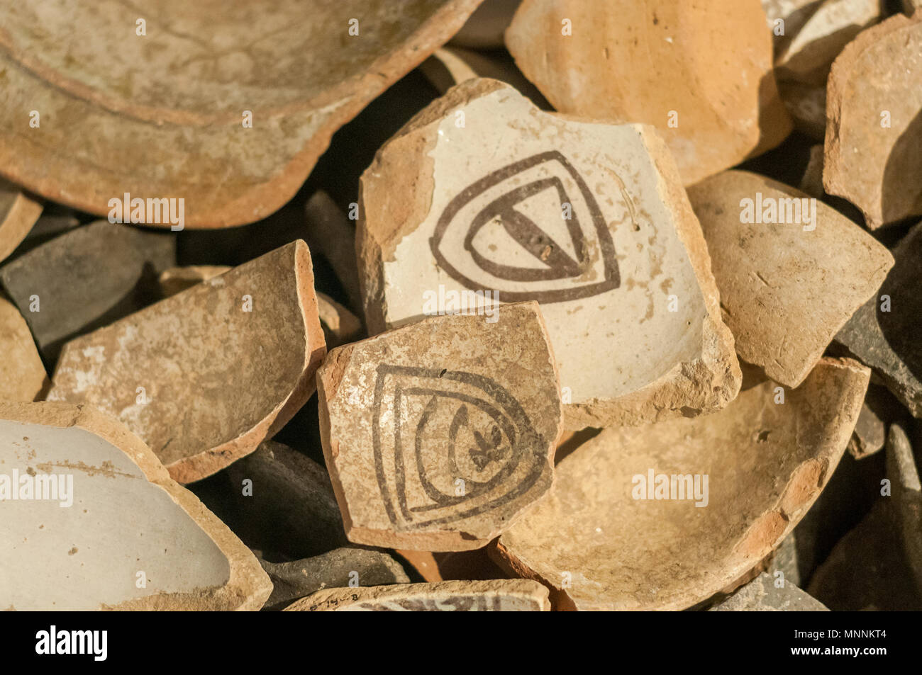 ceramic fragments excavation mikveh, remains domestic utensils Stock ...
