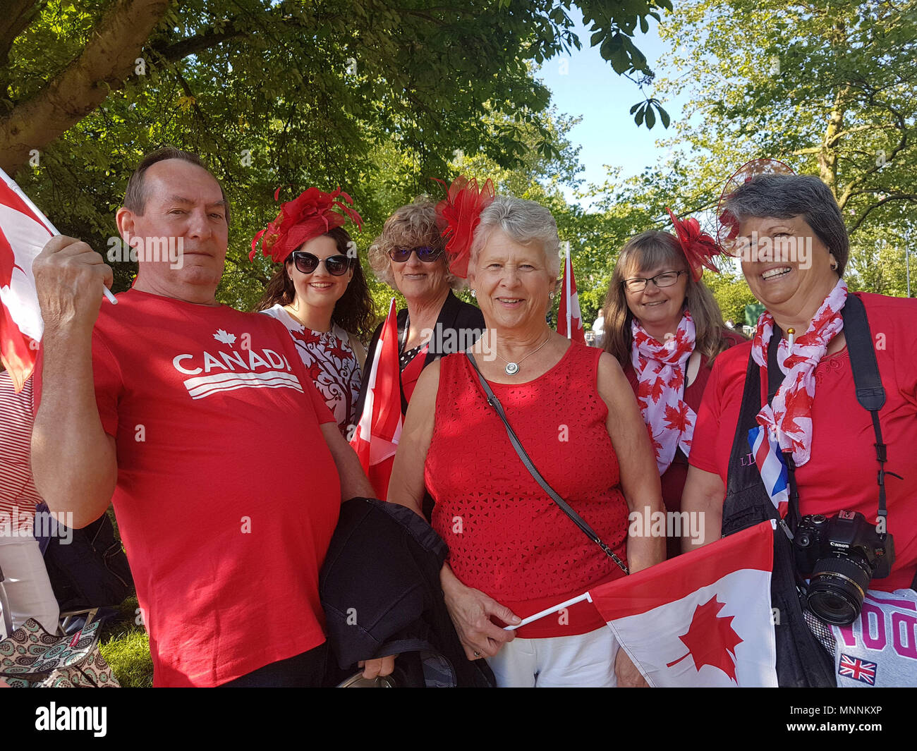 Royal fans from Canada Pat and Charles Steel, both 67, (centre and left ...