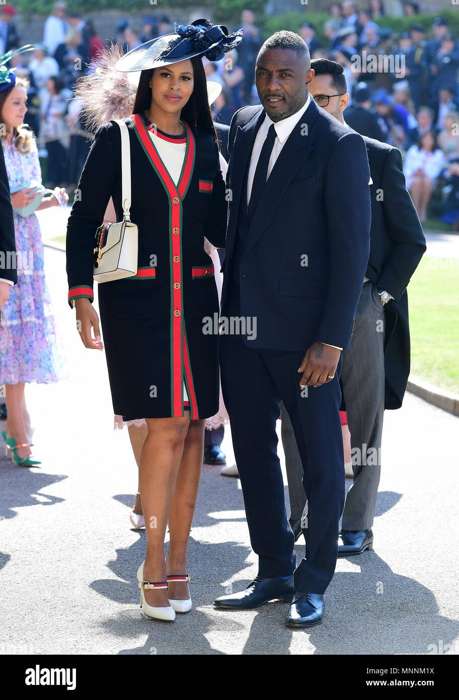 Idris Elba and Sabrina Dhowre arrives at St George's Chapel at Windsor ...