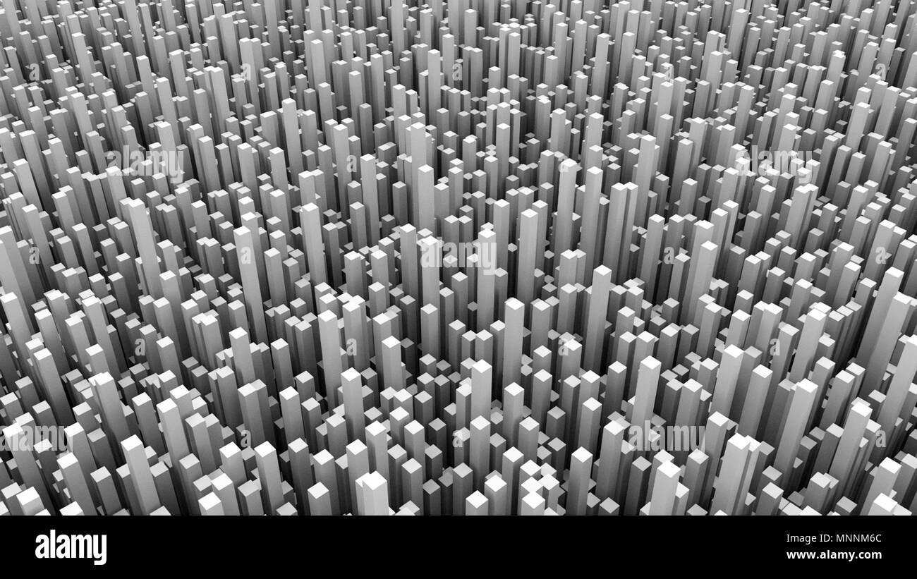 Many abstract rectangular blocks, optical Illusion, modern computer ...