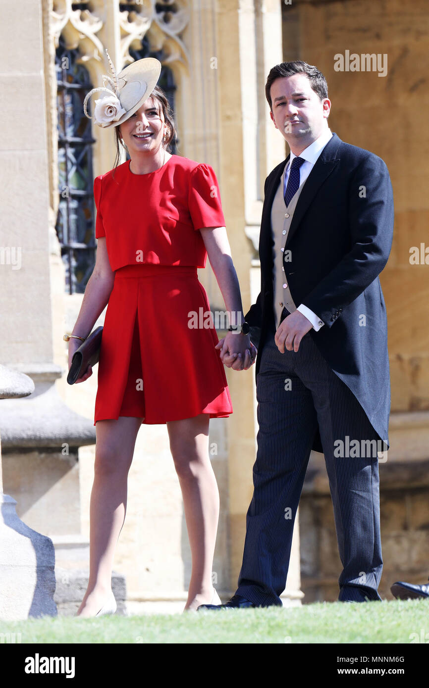 Rebecca Deacon and Adam Priestley arrive at Windsor Castle for the ...