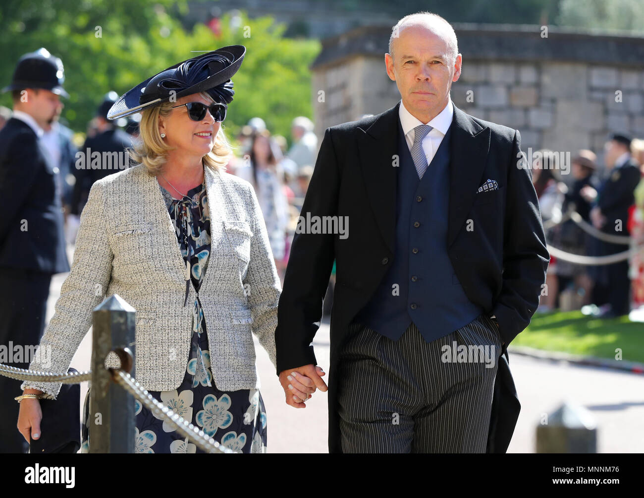 Sir Clive Woodward and Jayne Williams arrive at St George's Chapel at ...