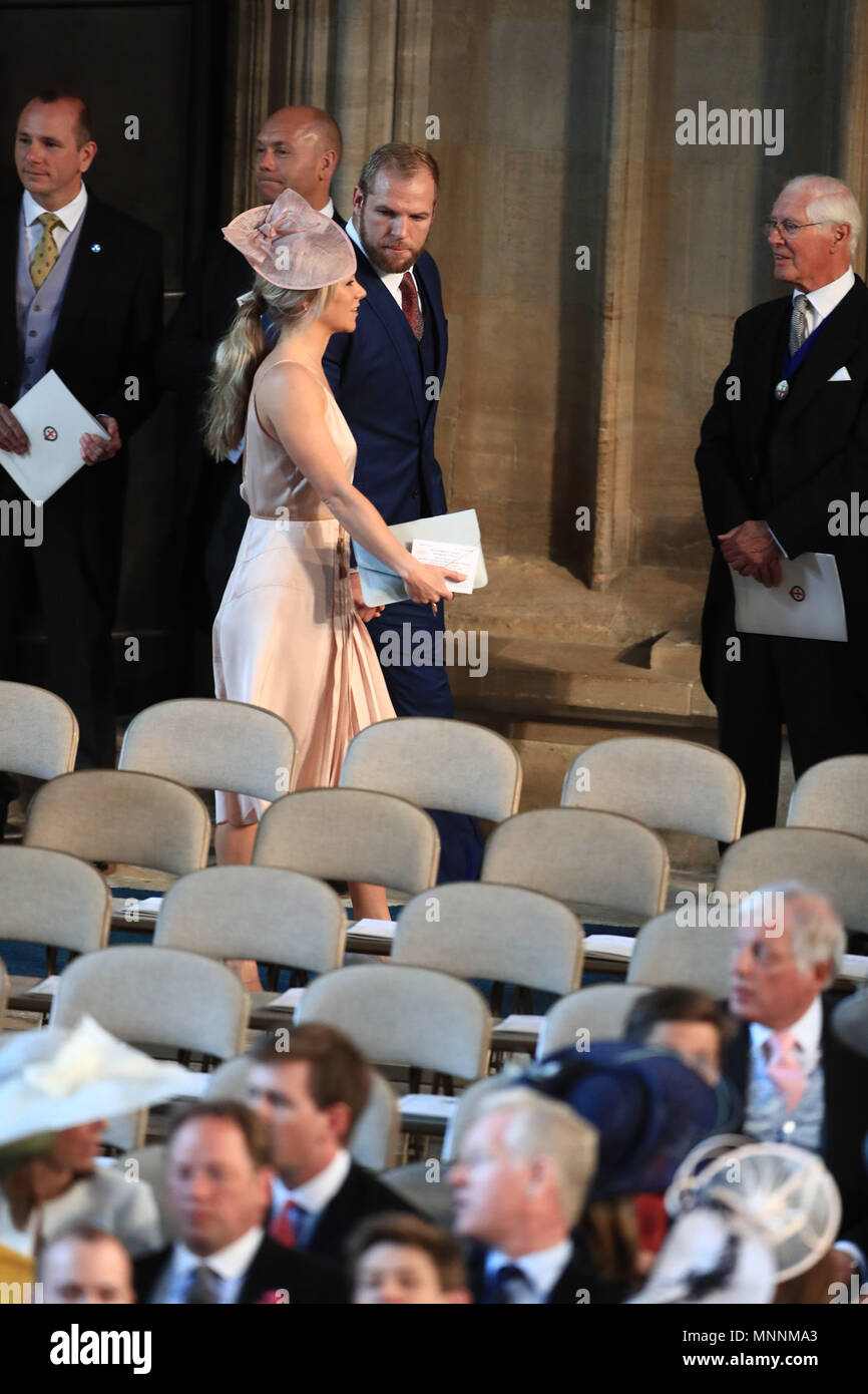 James Haskell and Chloe Madeley arrive in St George's Chapel at Windsor ...