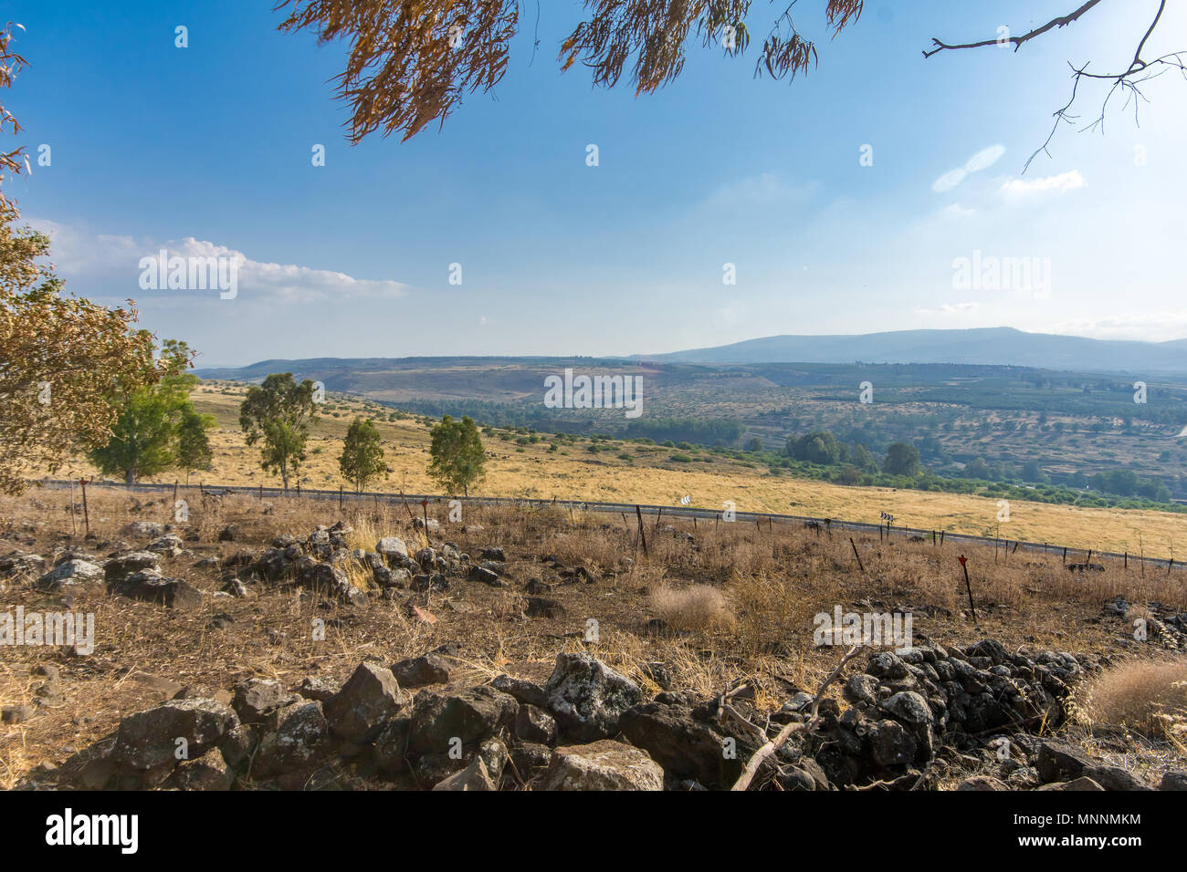View of the Hula Valley and upper Galilee viewed from Gadot lookout ...