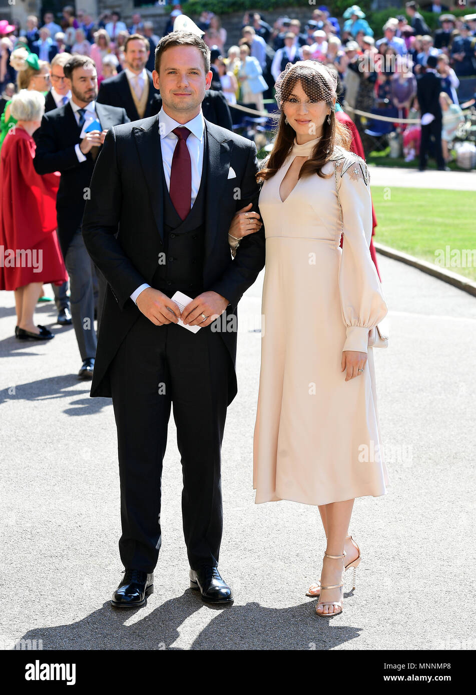 Patrick J. Adams and wife Troian Bellisario arrive at St George's ...