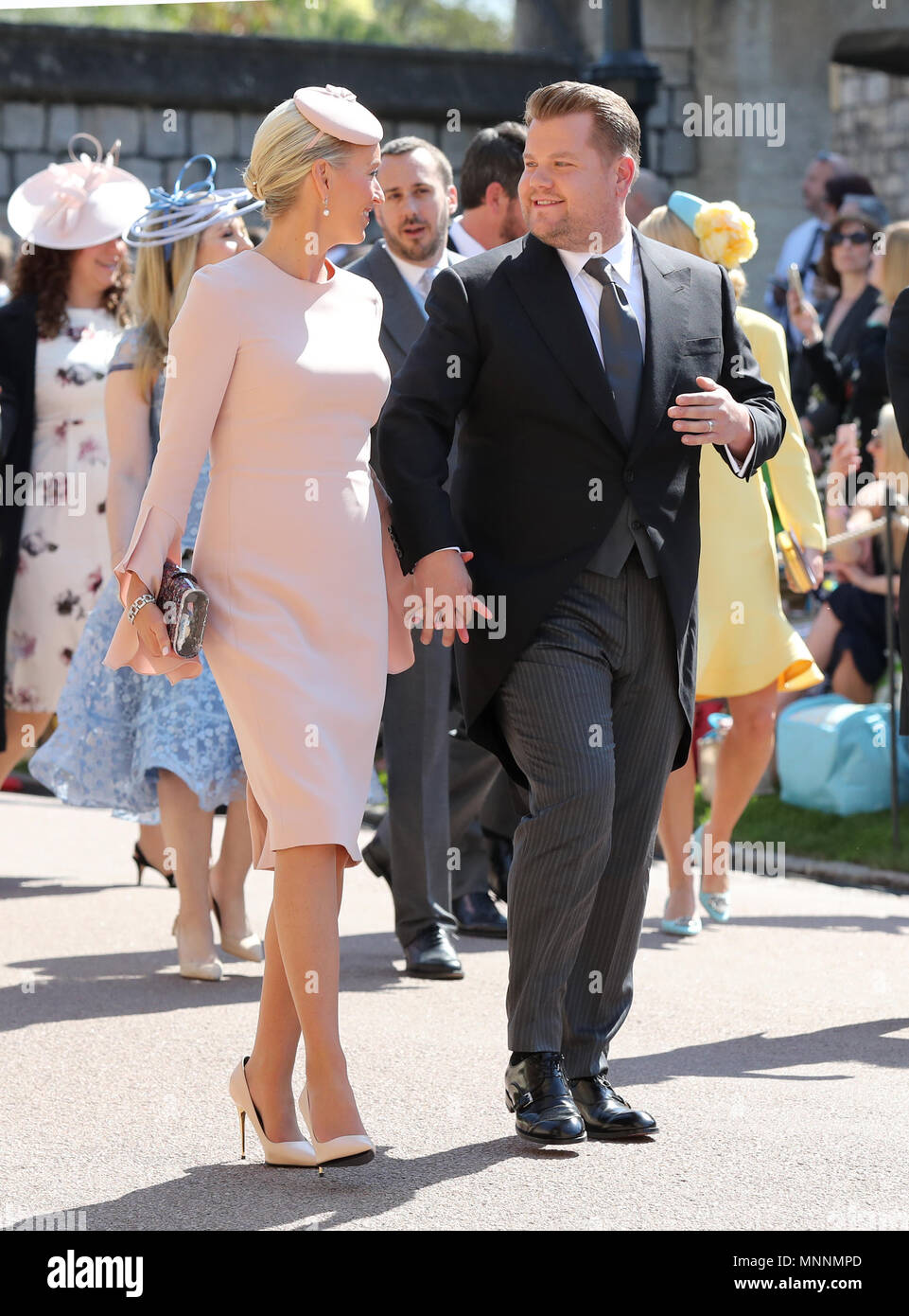 James Cordon and Julia Carey arrive at St George's Chapel at Windsor ...
