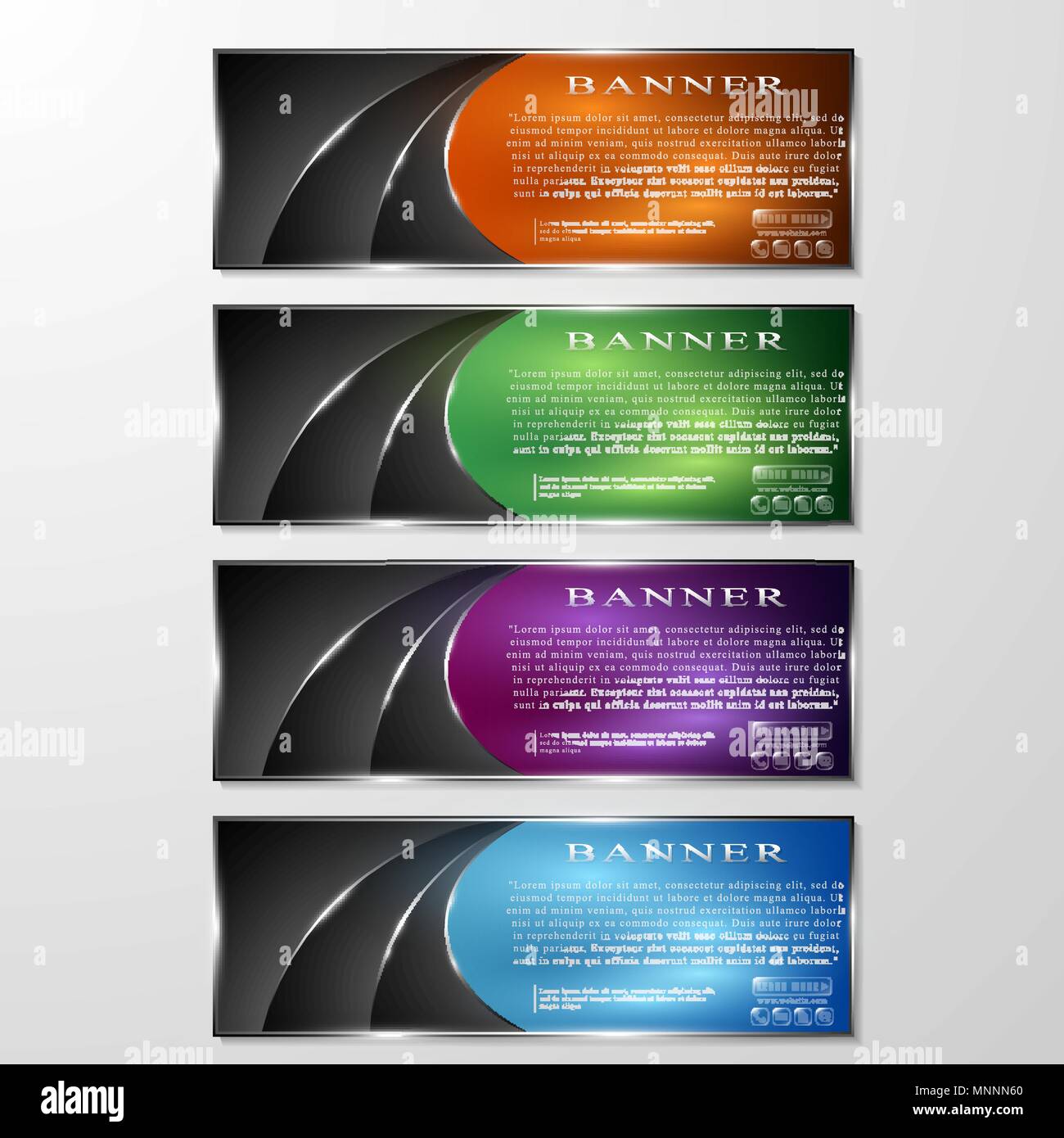 set of colored info graphic banners with different symbol Stock Vector ...