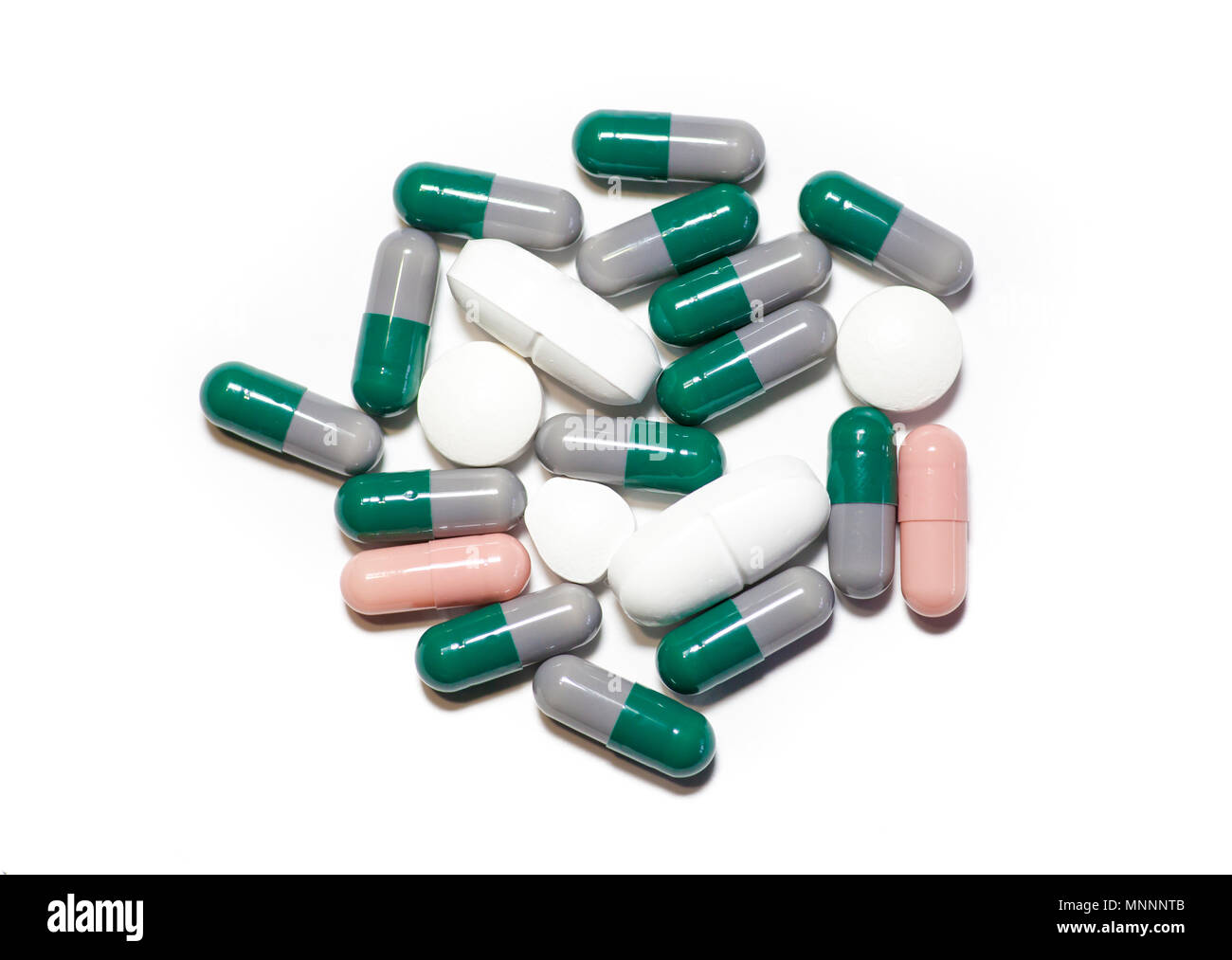 Capsules and tablets isolated on white background Stock Photo - Alamy
