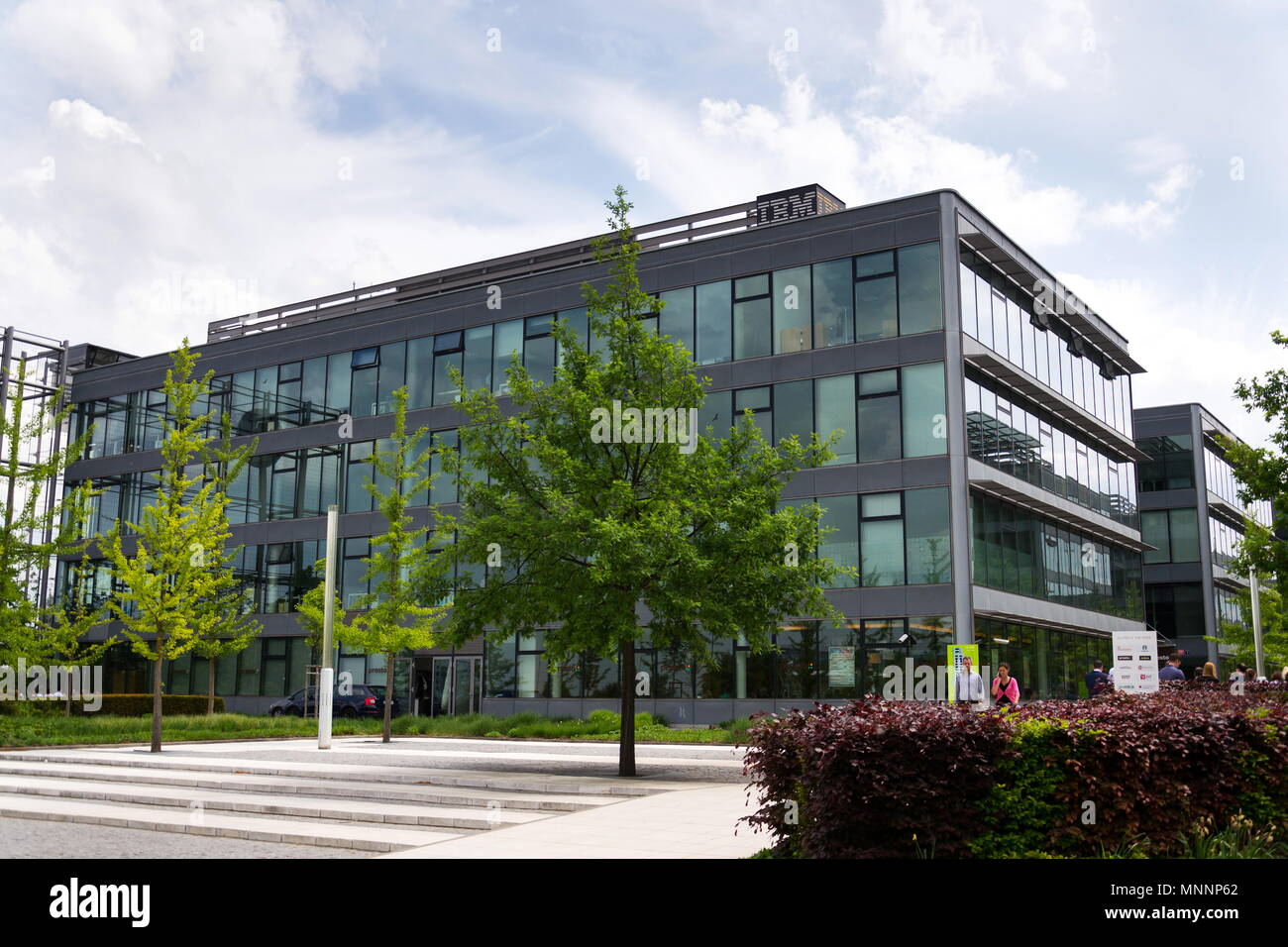 PRAGUE, CZECH REPUBLIC - MAY 10 2018: IBM company logo on headquarters ...