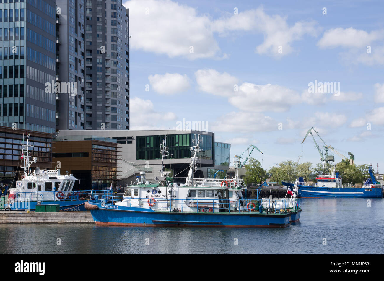 Gdansk harbor master's boat in the port of Gdynia Stock Photo - Alamy