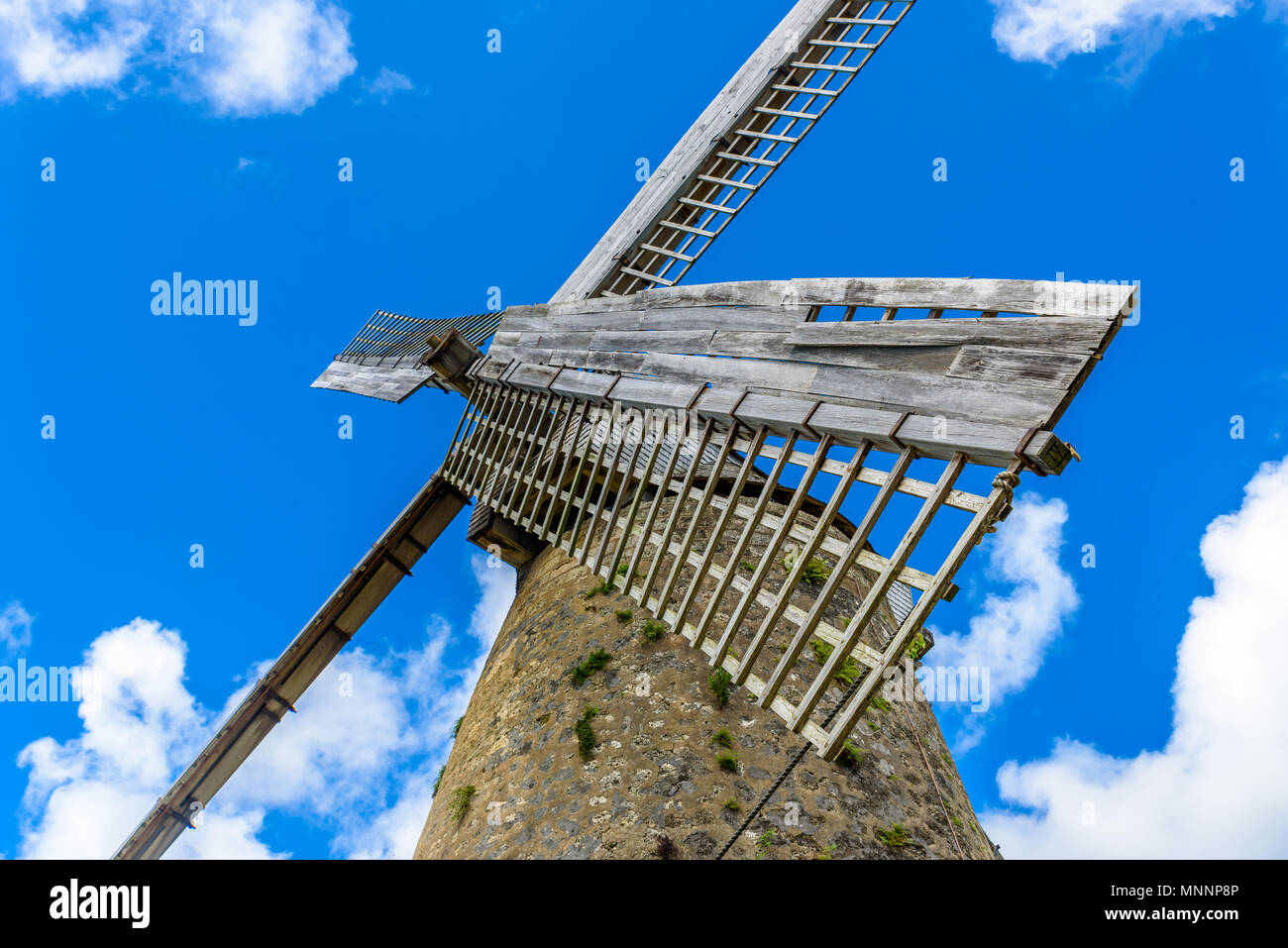 The Morgan Lewis Mill in Barbados - on tropical caribbean island - was ...