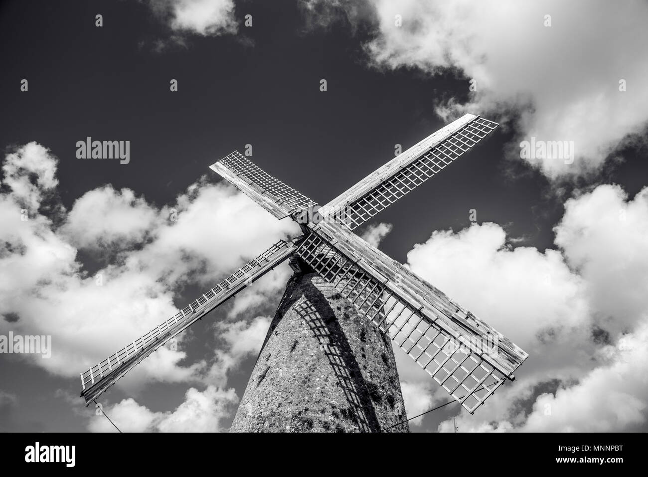 The Morgan Lewis Mill in Barbados - on tropical caribbean island - was ...