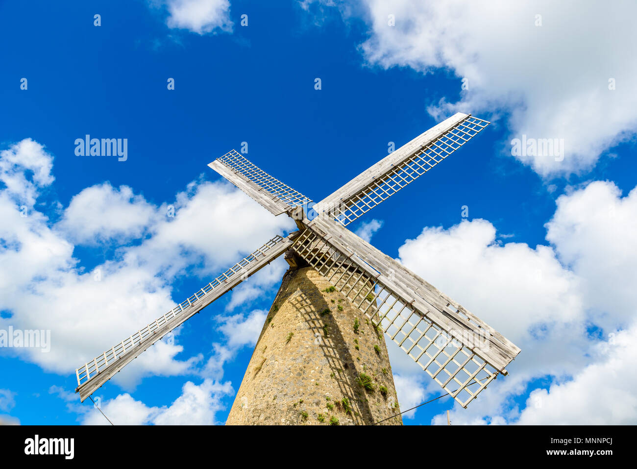 The Morgan Lewis Mill in Barbados - on tropical caribbean island - was ...