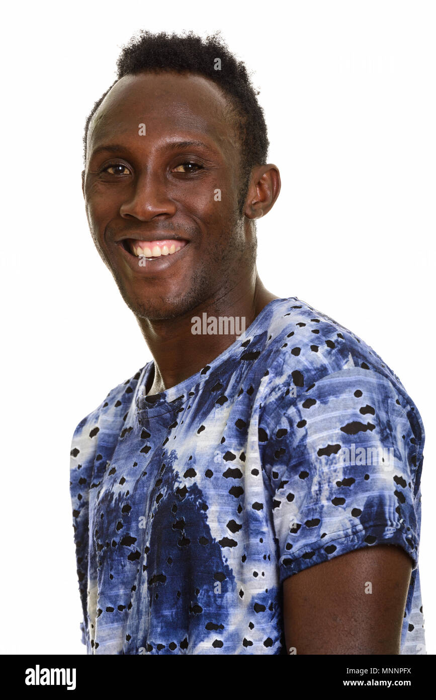 Young happy African man smiling Stock Photo - Alamy