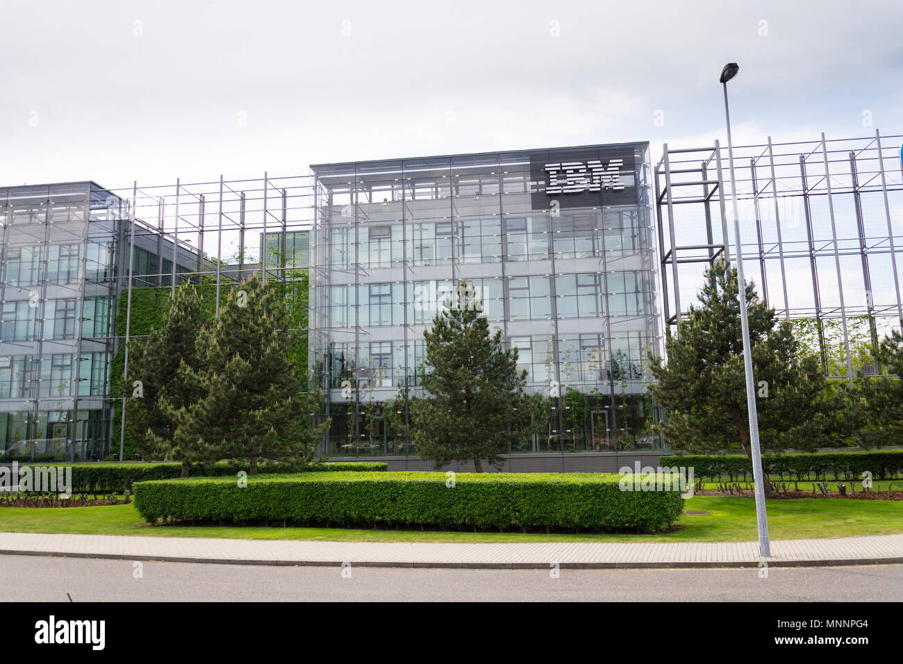 PRAGUE, CZECH REPUBLIC - MAY 10 2018: IBM company logo on headquarters ...