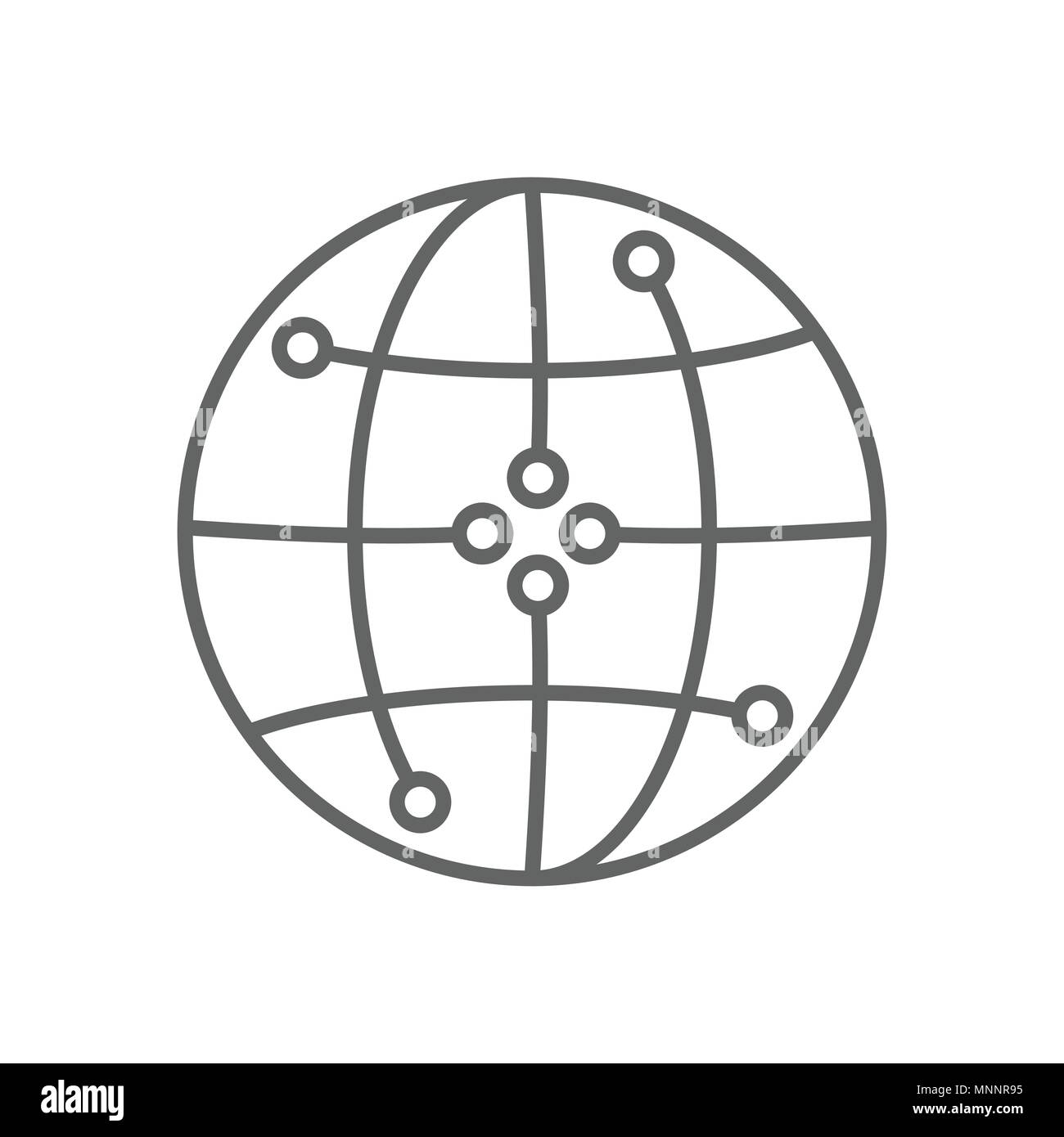 Connection World Global Thin Line Vector Symbol Graphic Icon Design ...