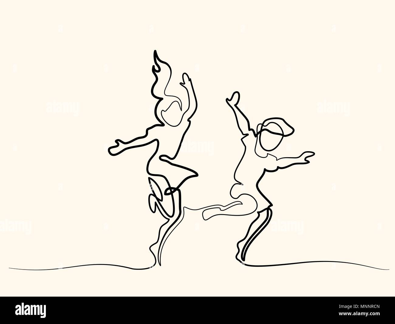 Happy family children running Stock Vector Images - Alamy