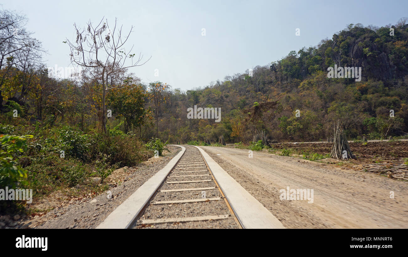 new bamboo train railway track in battambang in cambodia Stock Photo ...