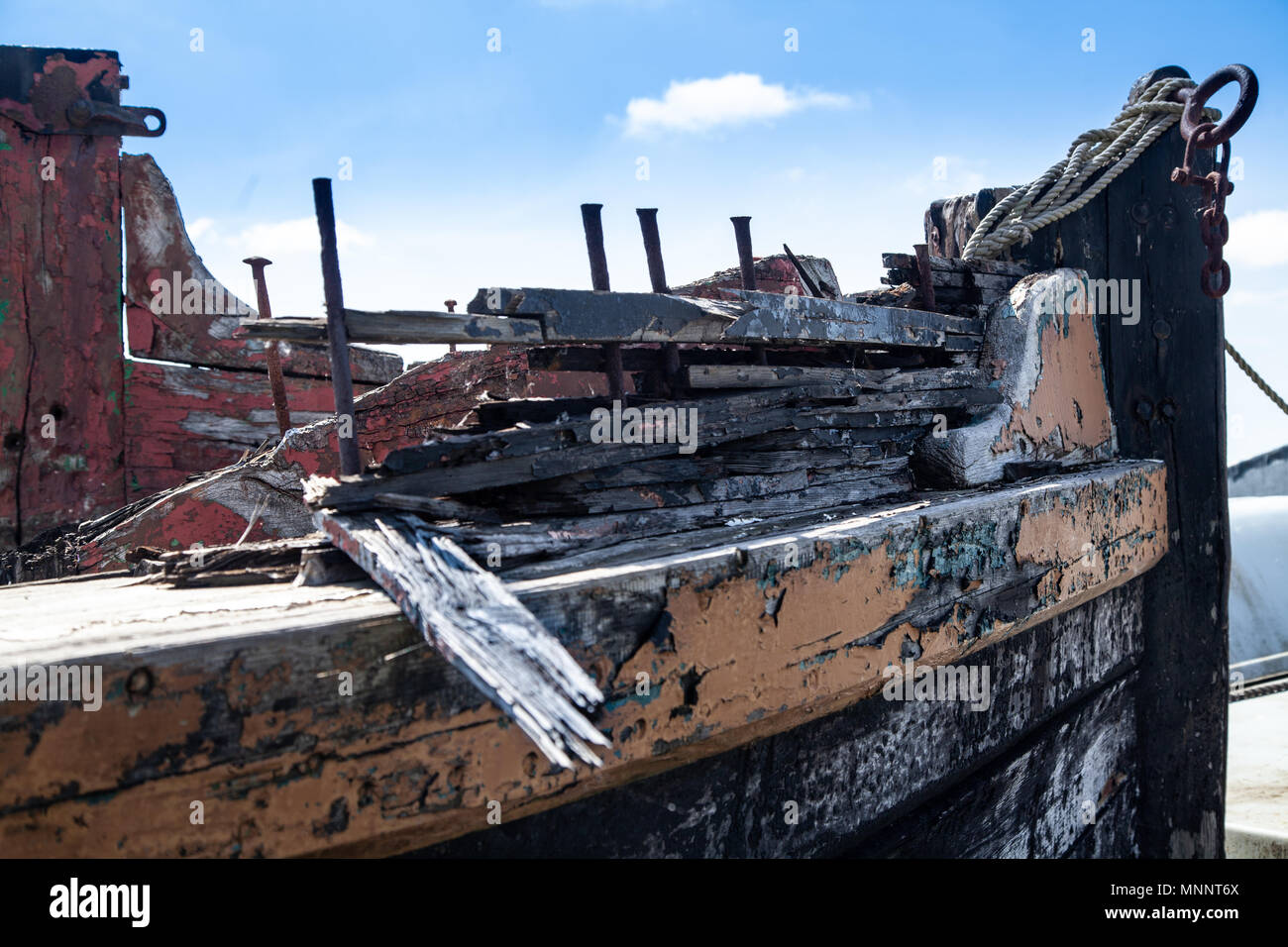 Wreck old wooden barge abandoned hi-res stock photography and images ...